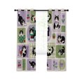 Purple Cat Patchwork Blackout Curtains 45 Inches Length, Farmhouse ...