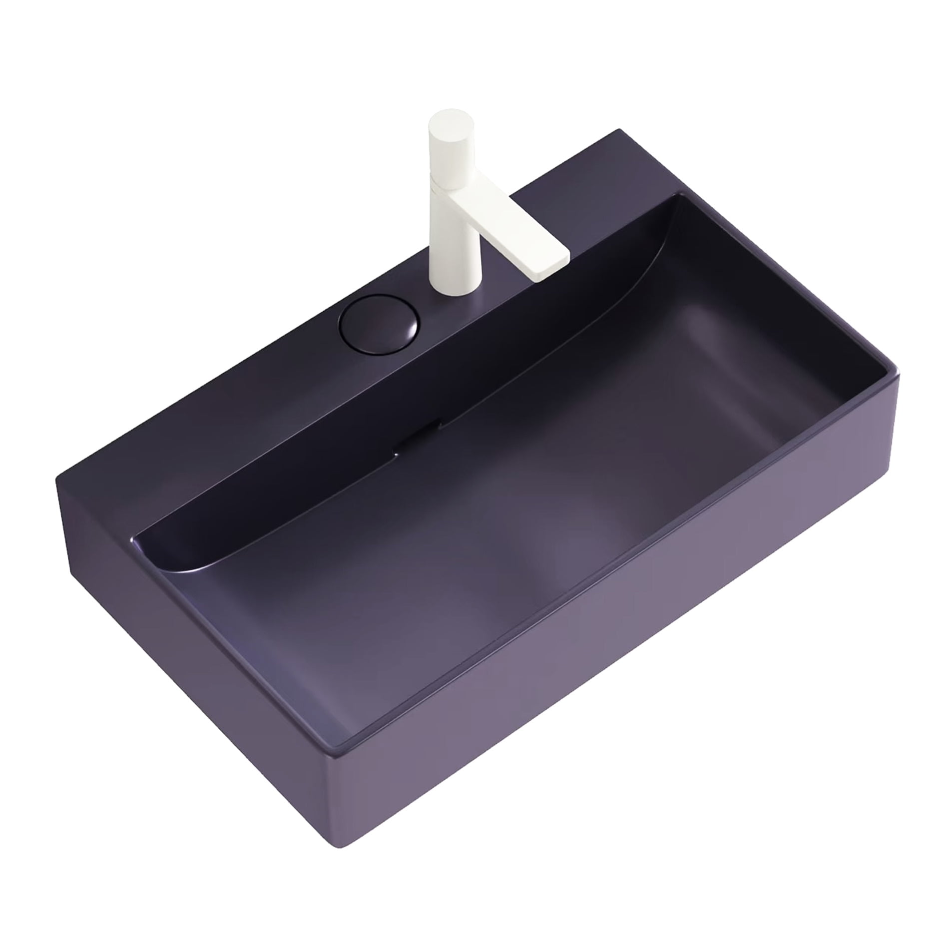 Purple Ceramic Bathroom Sink 24'' - Modern Scandinavian Basin With ...