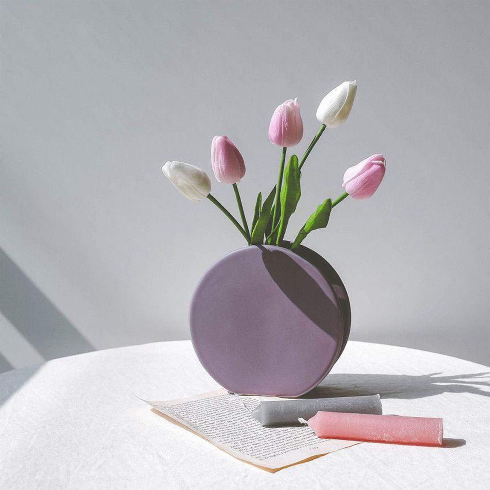 Purple Ceramic Vase | Decorative Ceramic Flower Arrangement Vase ...