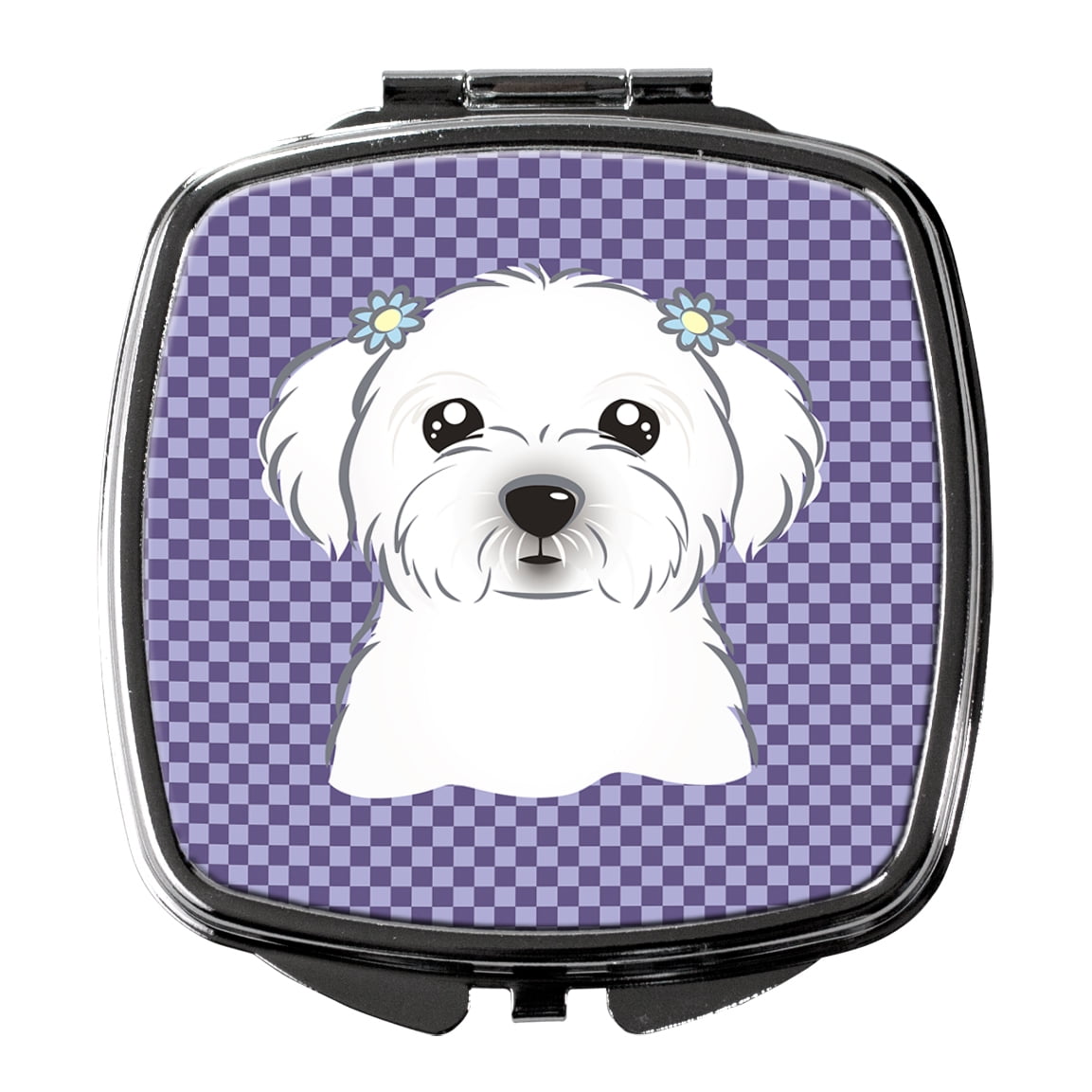 Purple Checkered Maltese Compact Mirror BB1134SCM - Walmart.com