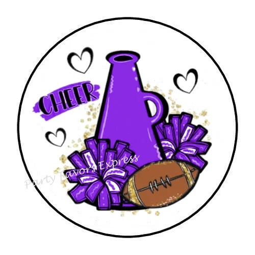 Purple Cheer Megaphone Cheerleading Football Stickers Phone Decal Water ...