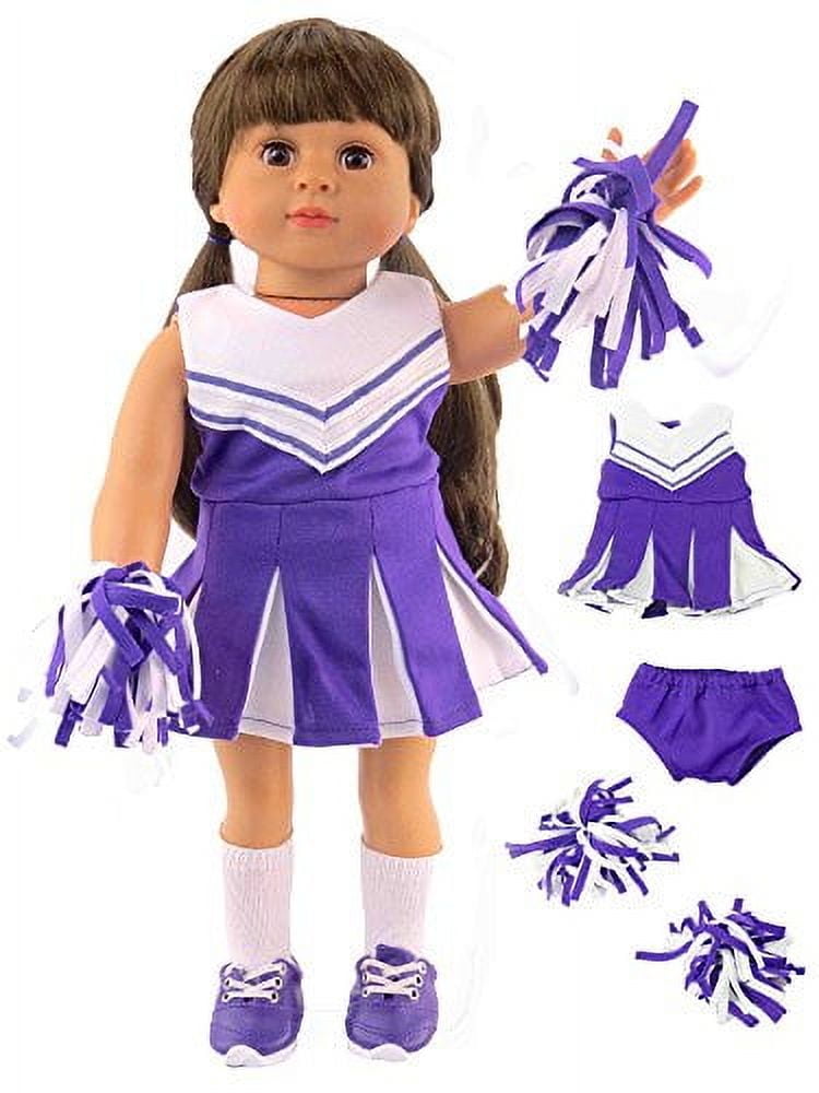 Purple Cheerleader Outfit For 18 Inch Dolls | American Fashion World ...