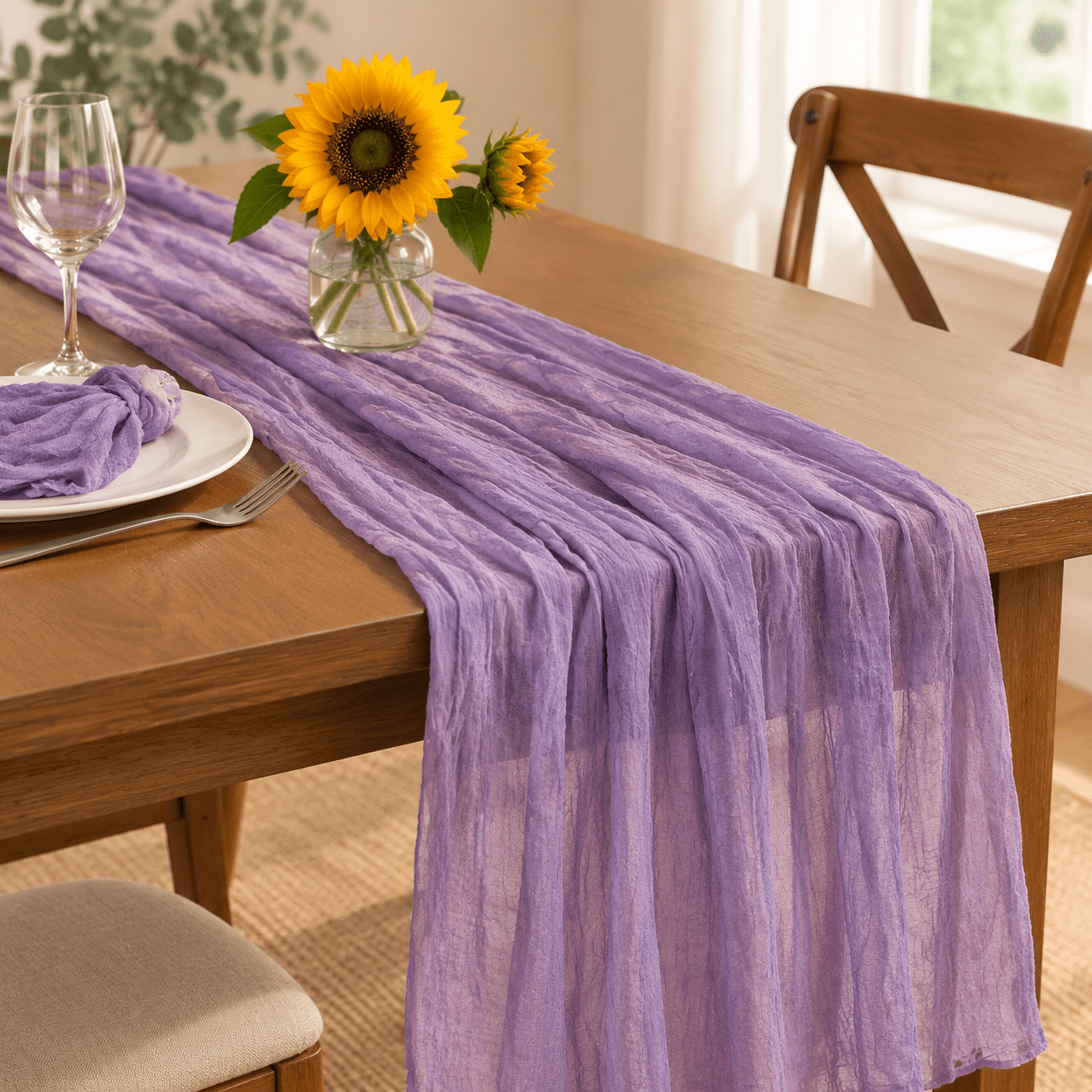 Purple Cheesecloth Table Runner 1 Pack Summer Boho - Walmart.com