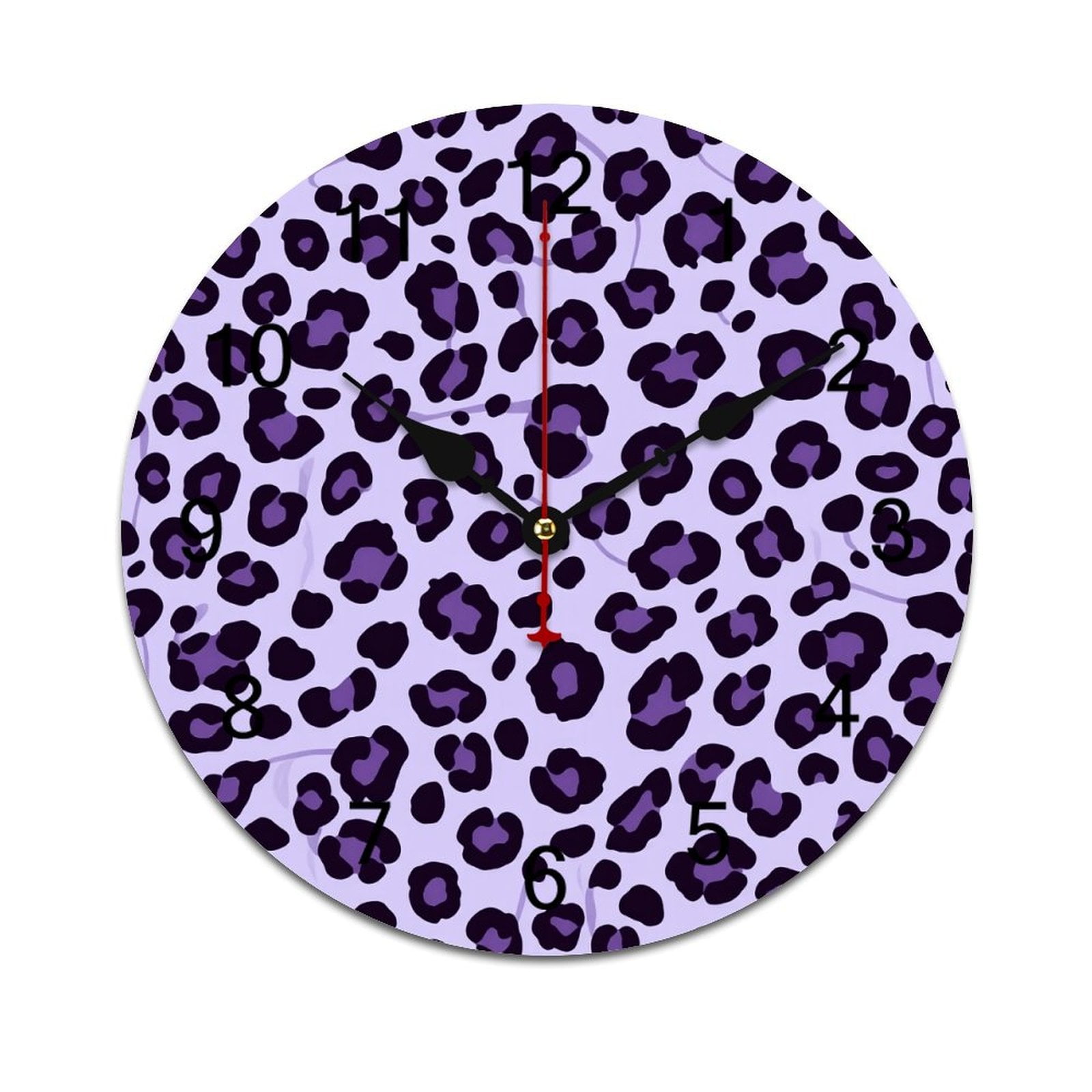 Purple Cheetah Print-1 Bedroom Wall Clock Large Modern Kitchen Dinning ...