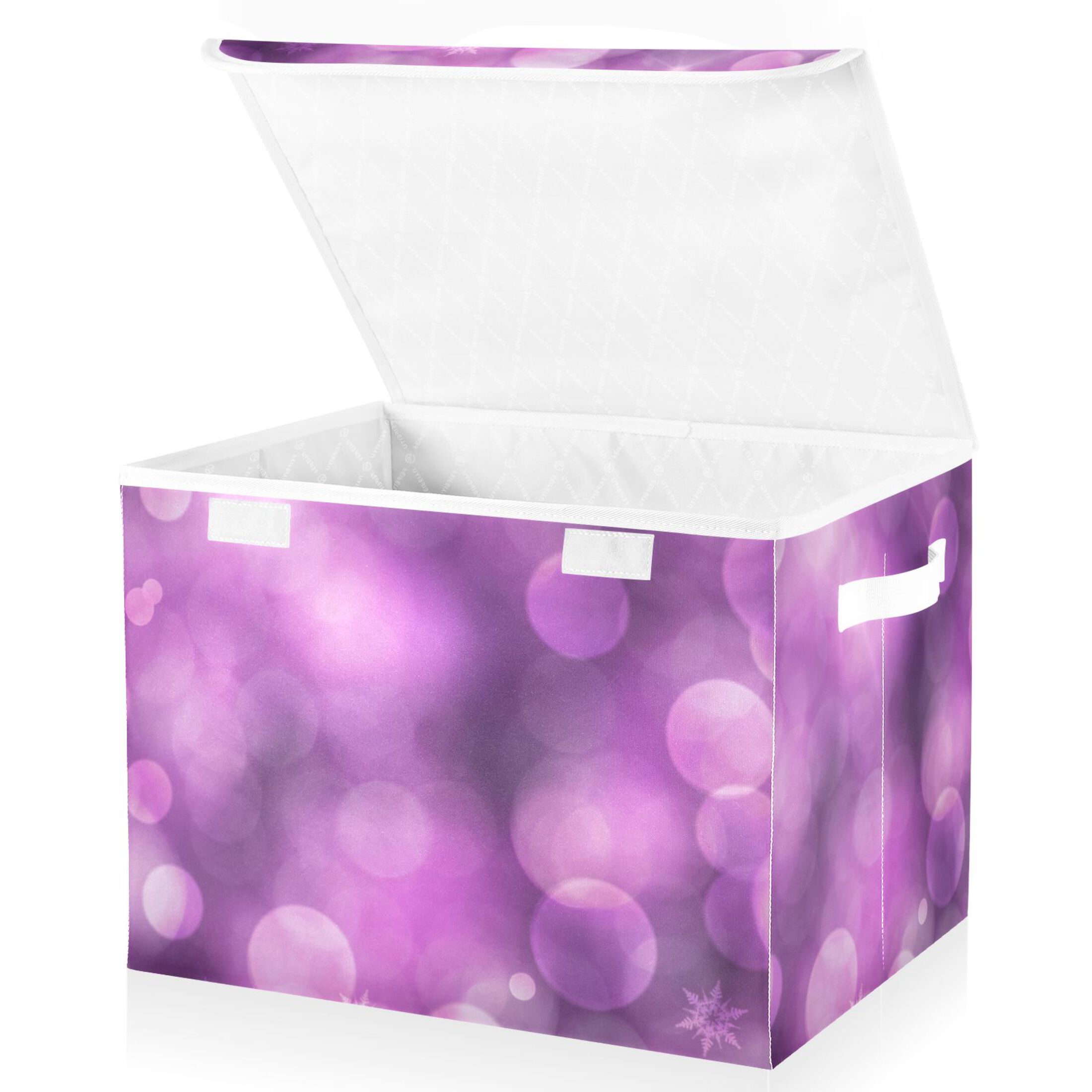 Purple Christmas Large Lidded Bin Foldable Storage Baskets Boxes Cubes ...