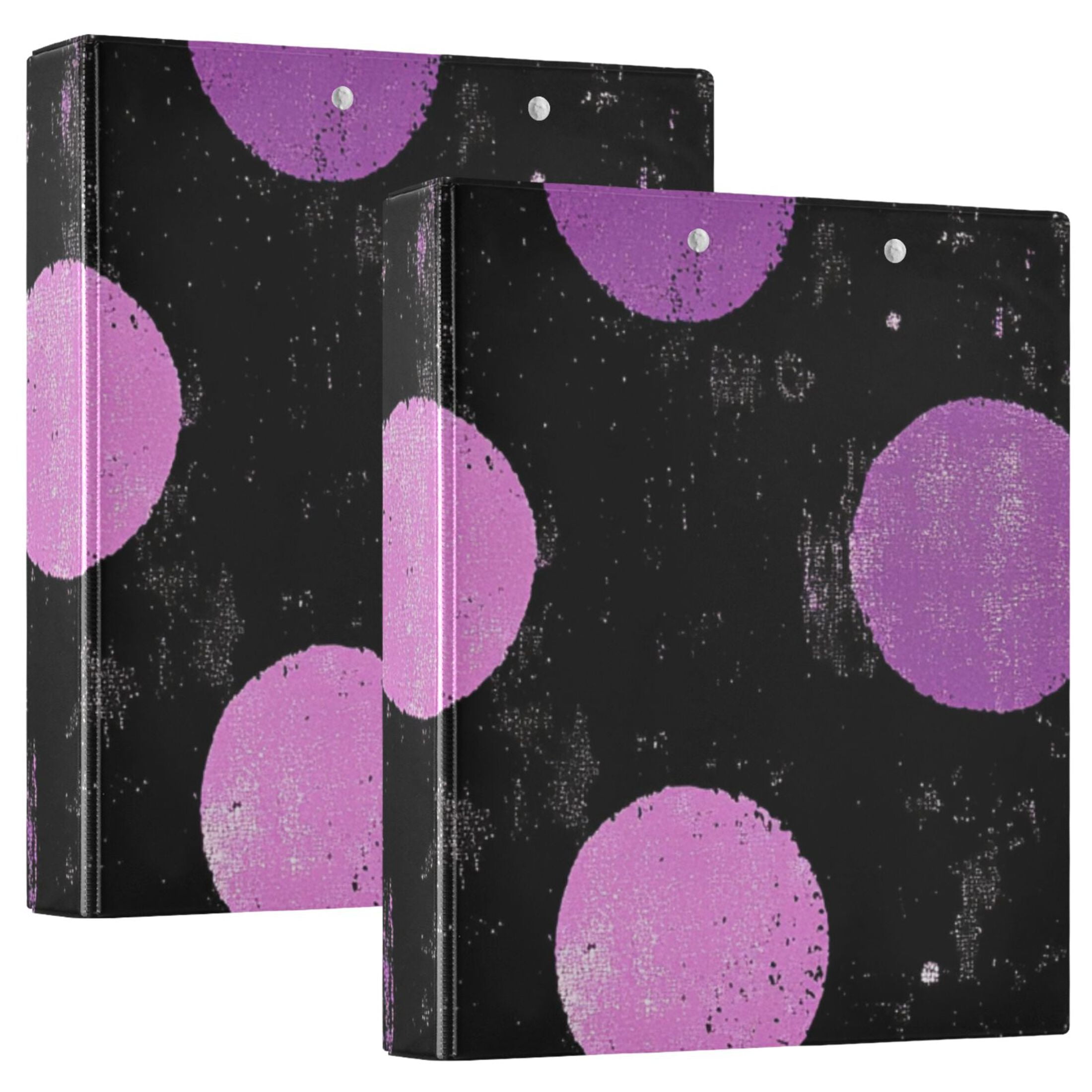 Purple Circle 3 Ring Binders 1.5 inch Hardcover File Folders with ...