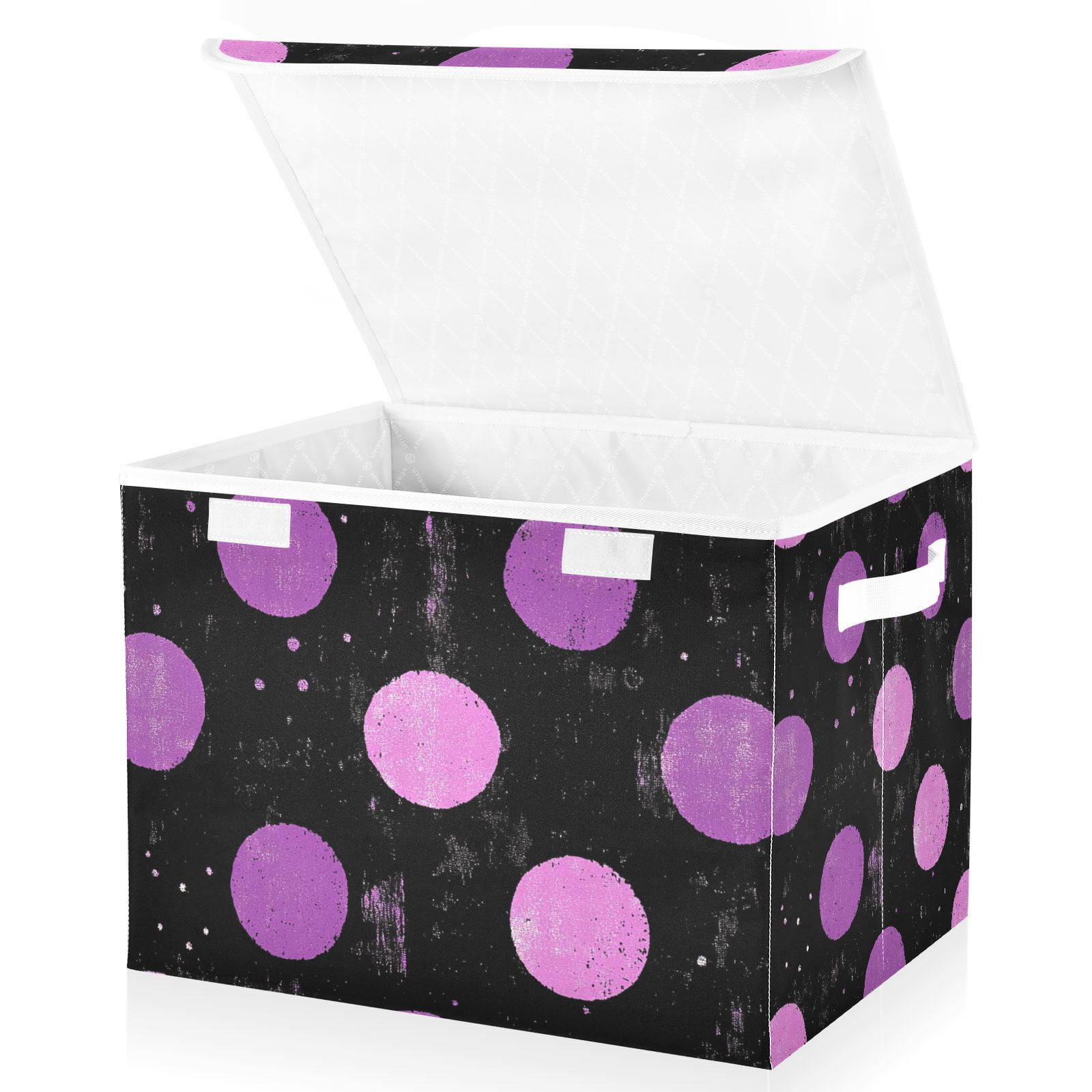 Purple Circle Storage Basket for Shelves Foldable Container Organizer ...