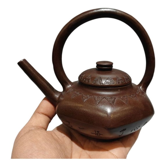 Purple Clay Tea Set Teapot Ceremony Drainer Hexagonal Six Sided Yoke ...