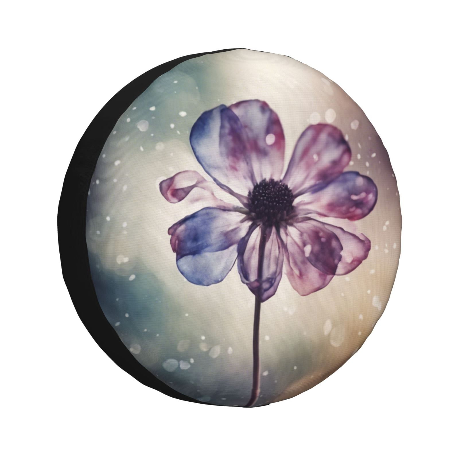 Purple Clear Flower Spare Tire Cover Fit For Jeep Rv Suv Truck Travel
