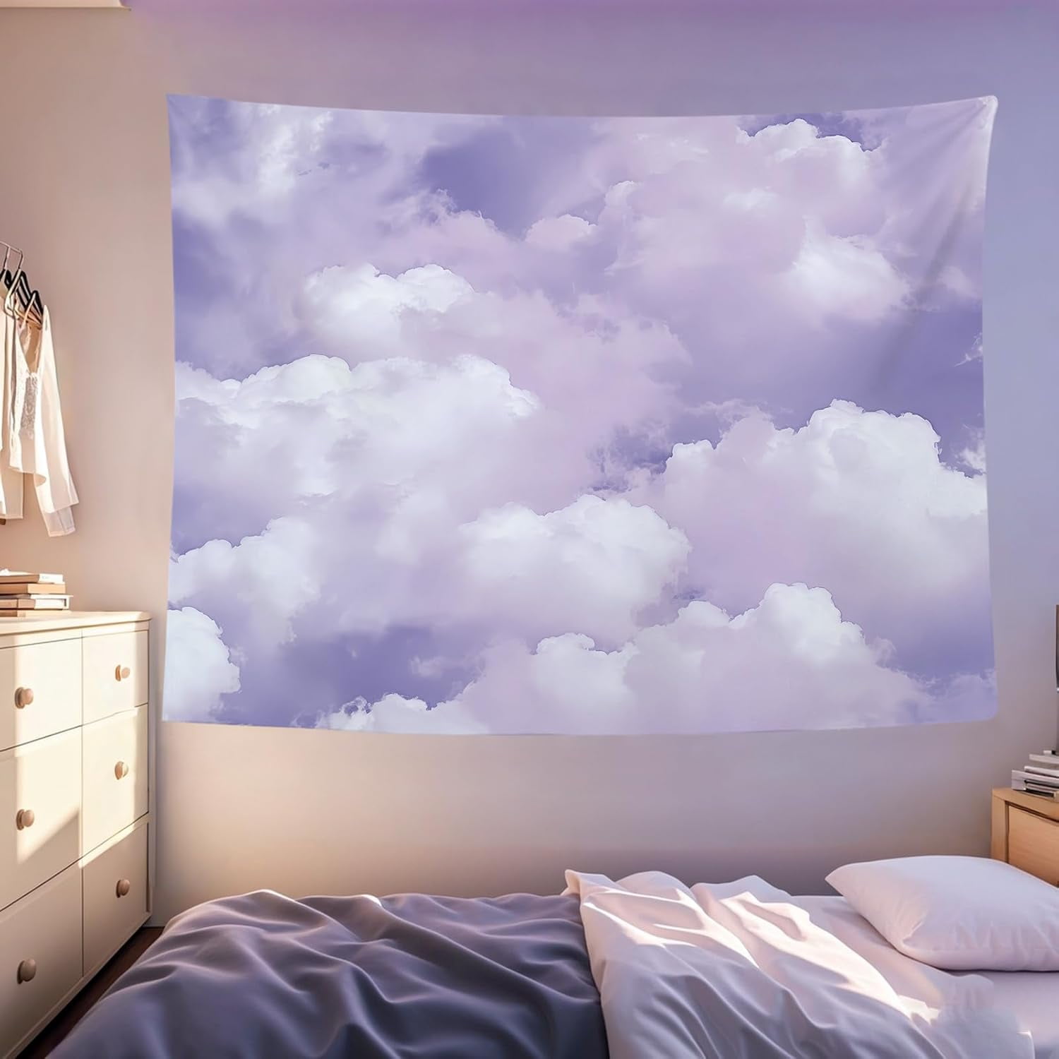 Purple Cloud Tapestry Wall Hanging Sky Backdrop Aesthetic Wall Decor ...