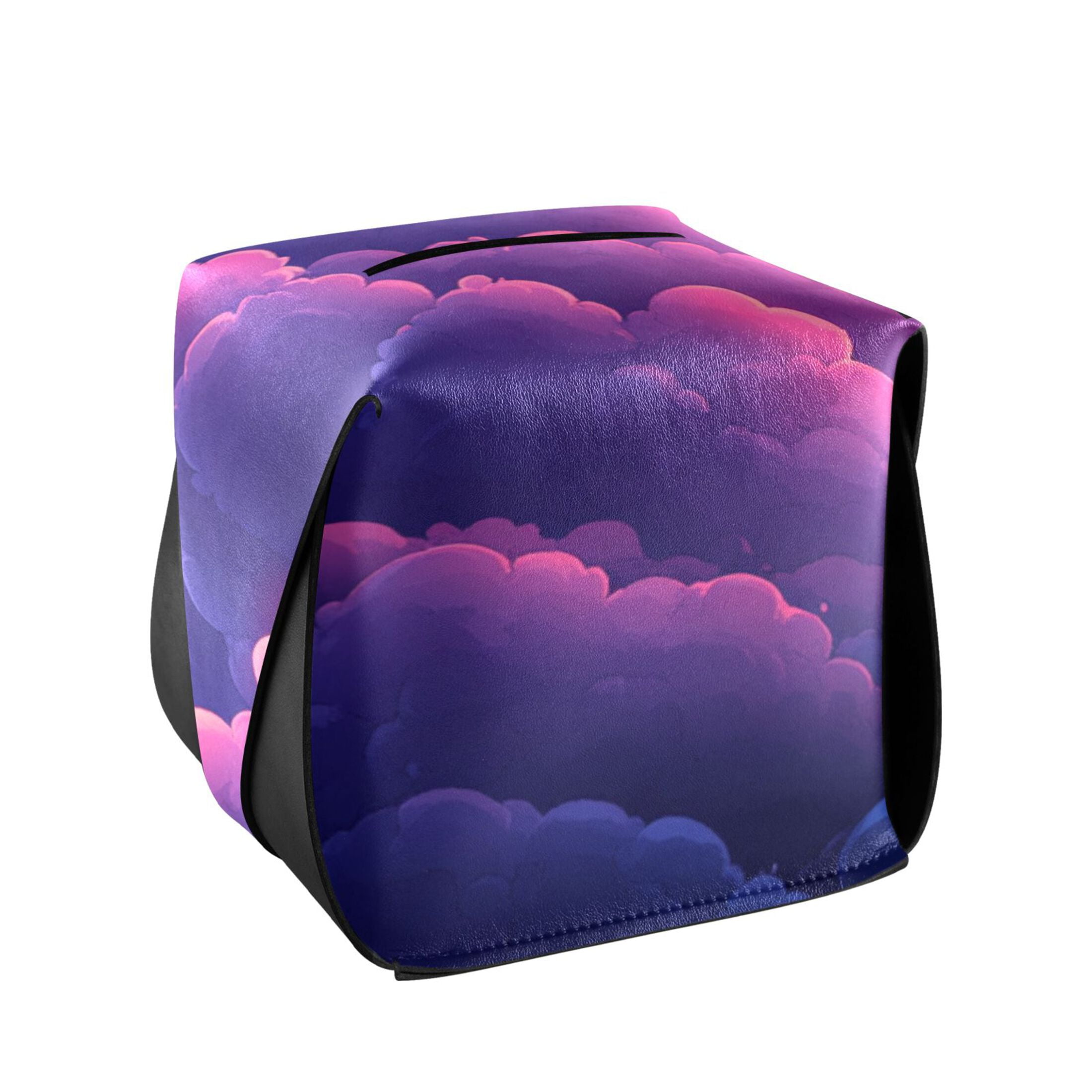 Purple Clouds Cartoon Tissue Box Cover Leather Square Rectangle Tissue ...