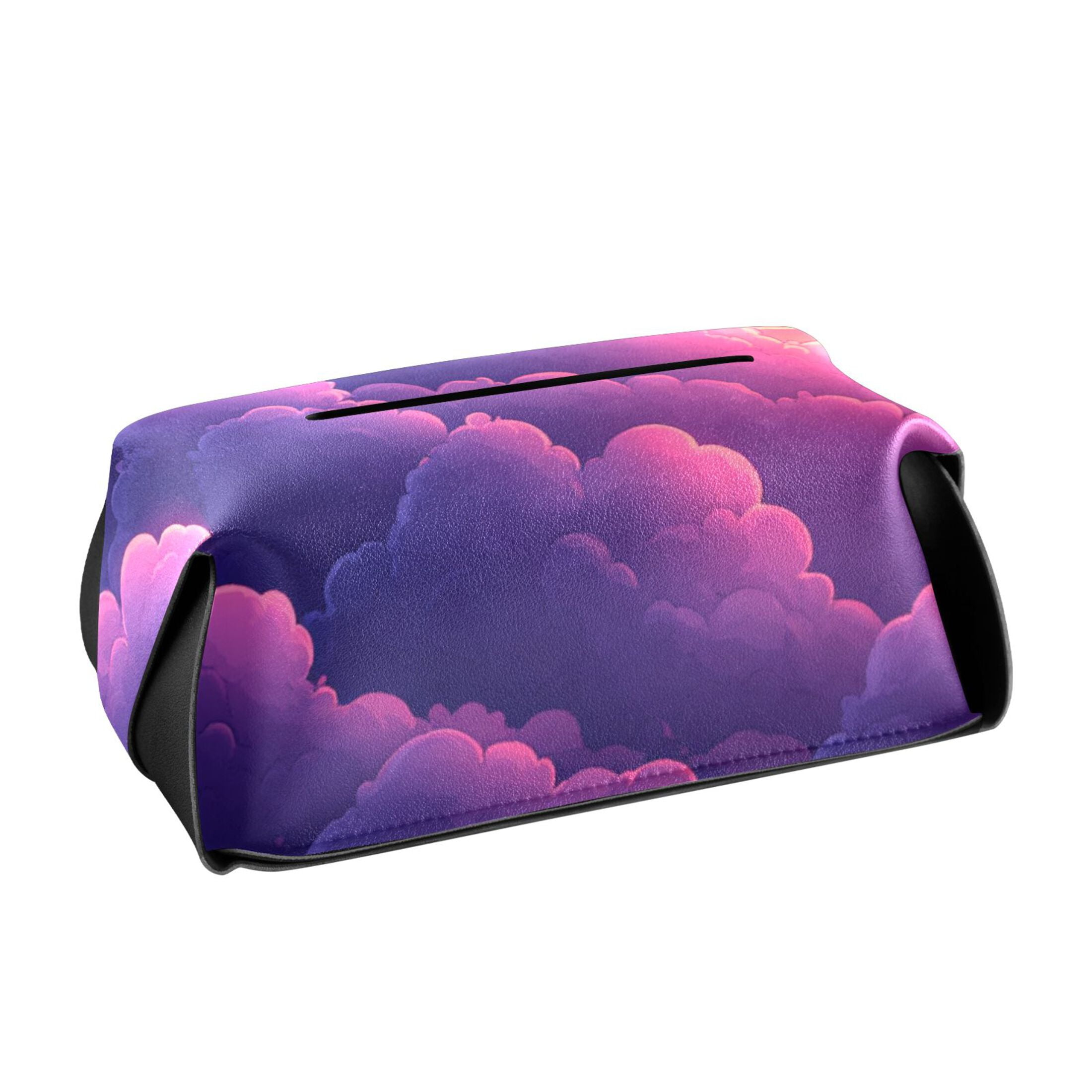 Purple Clouds Cartoon Tissue Box Cover Leather Square Rectangle Tissue ...