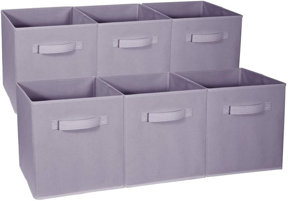 Purple Color Foldable Storage Cube Basket Bin for Nursery Playroom ...