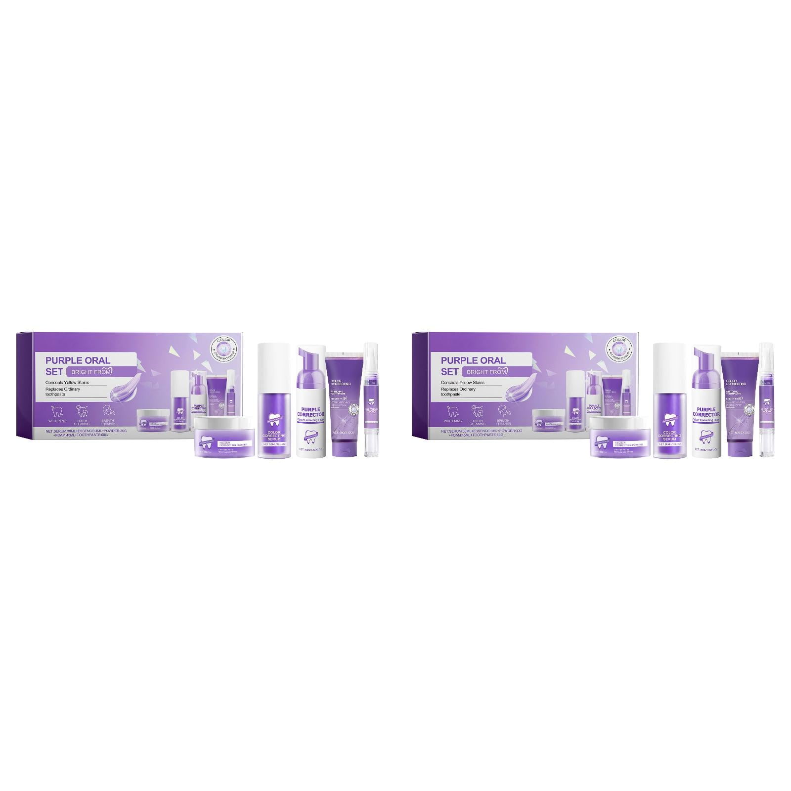 Purple Color Tooth Set Clean Teeth Fresh Breath Oral Hygiene Oral ...