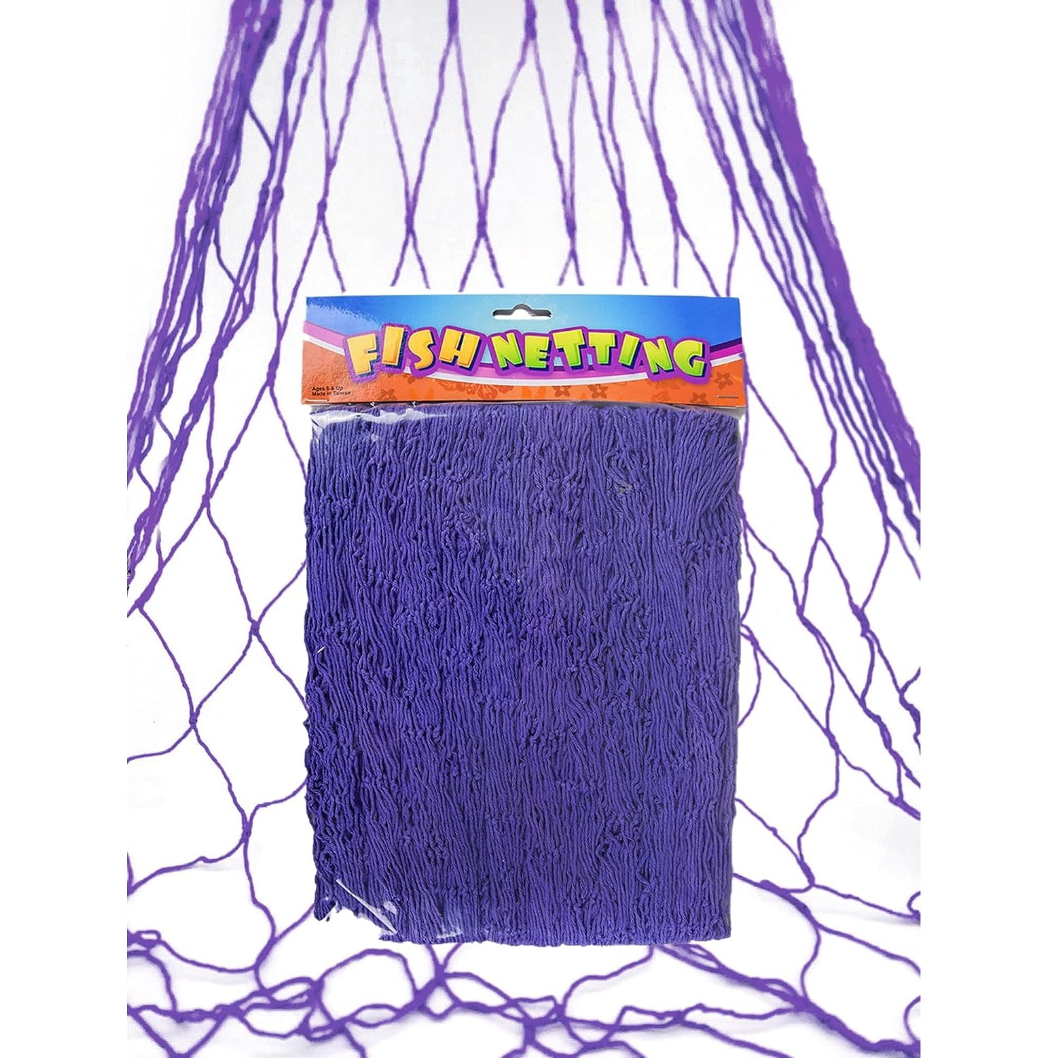 Purple Colorful Cotton Fish Net (6 Ft x 15 Ft) Nautical Pirate Hawaiian ...