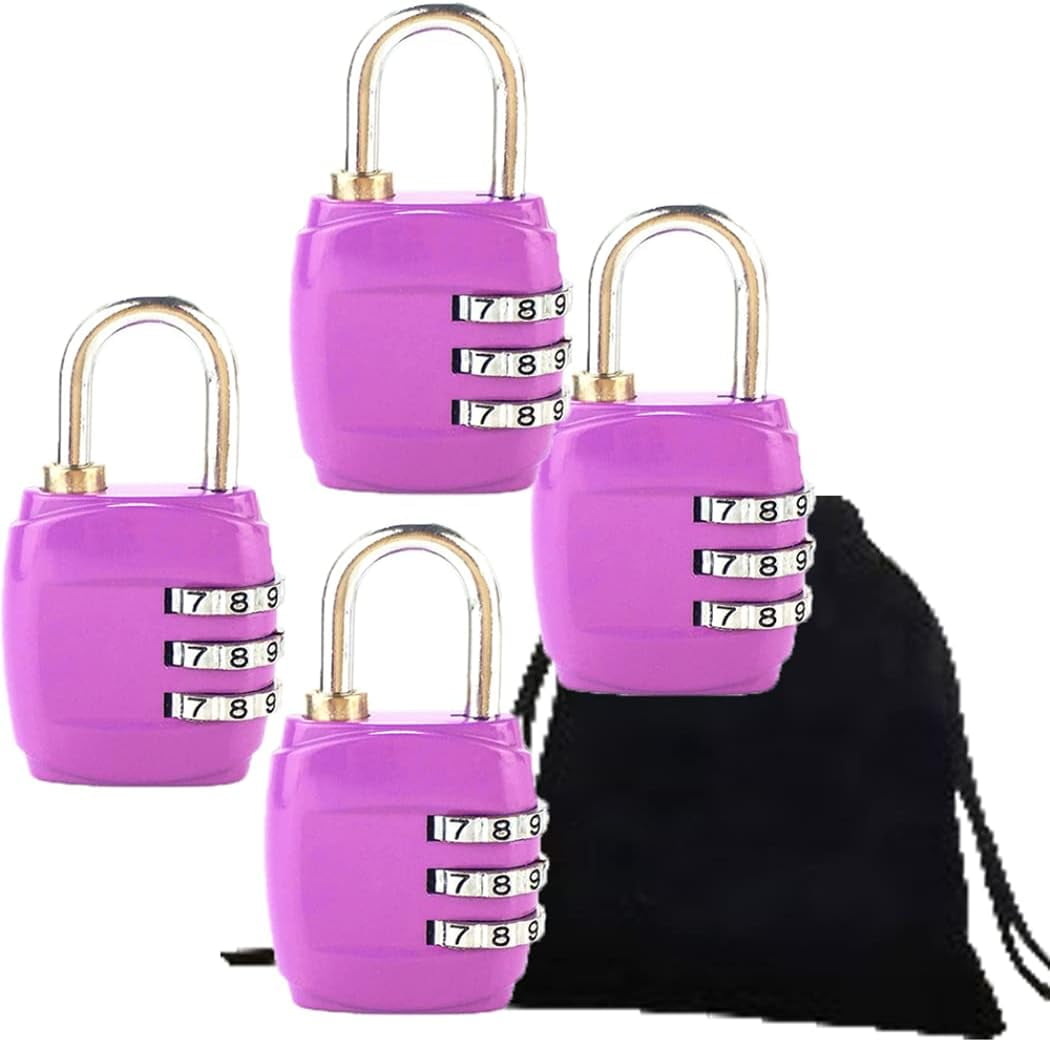 Purple Combination Locker Lock/Luggage Travel Lock/3 Digit Outdoor ...