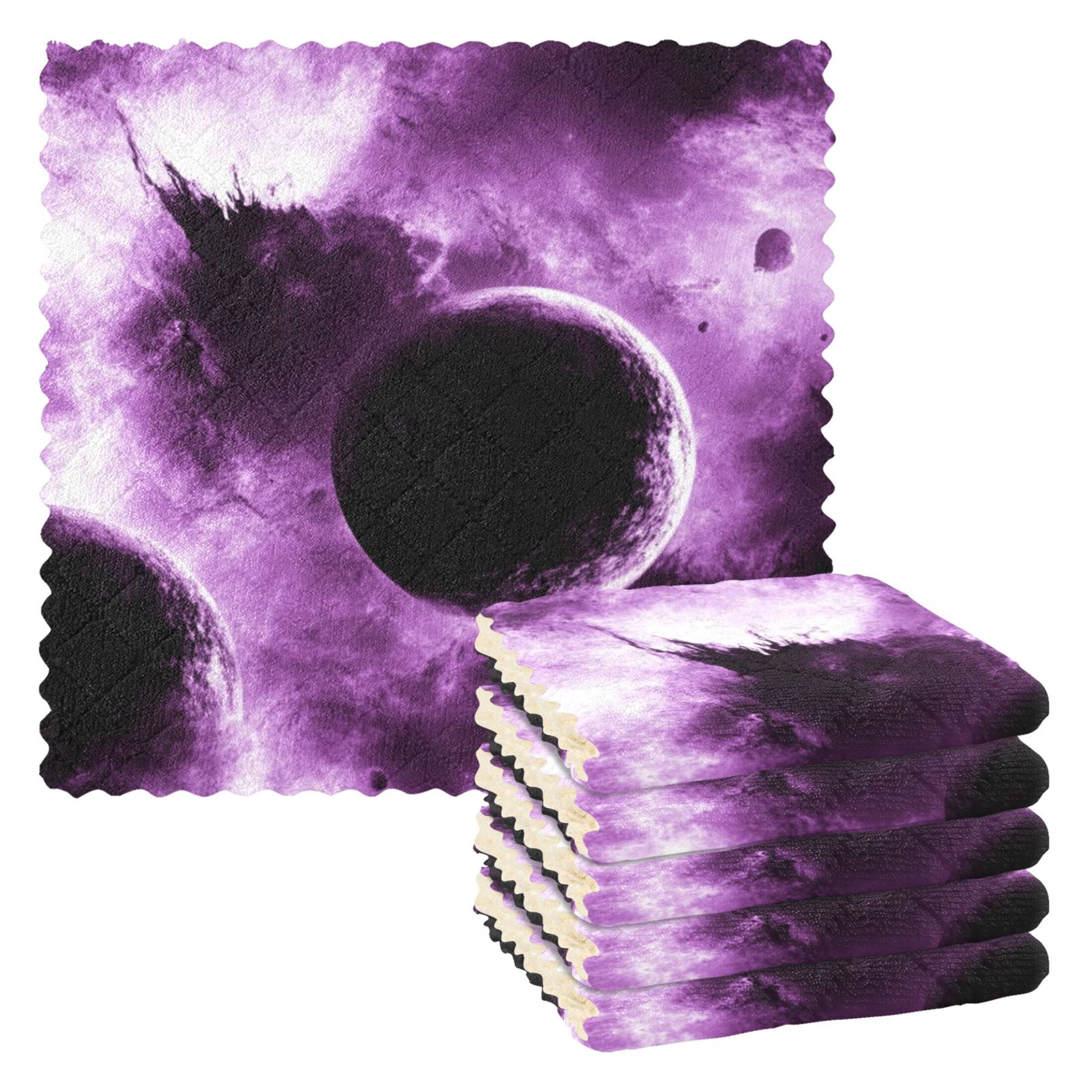 Purple Cosmic Background 6 Pack Kitchen Cleaning Cloths 11'' x 11 ...