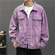 Purple Denim Jacket Mens