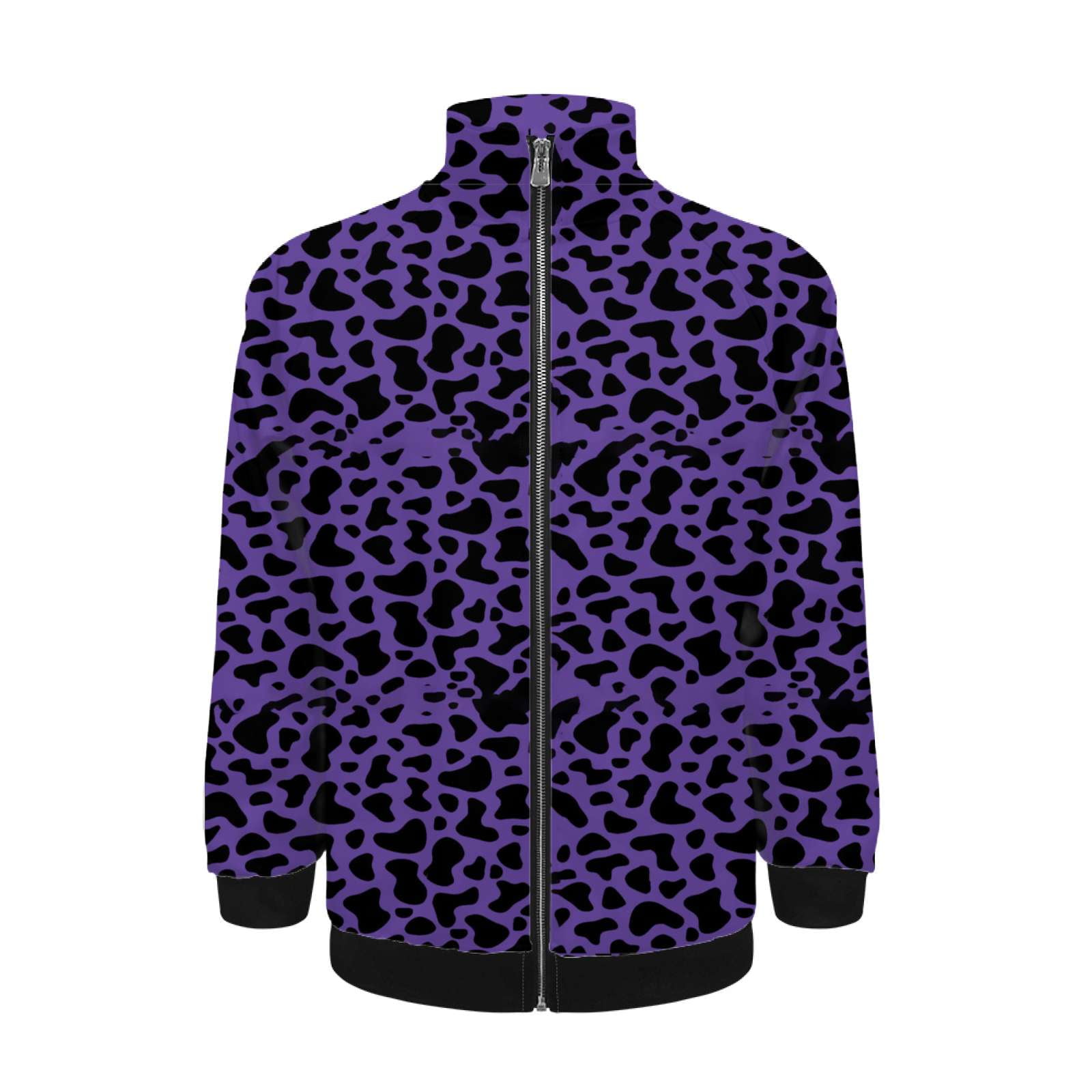 Purple Cow Pattern Jacket Men's Street Cool Long Sleeves Coat ...