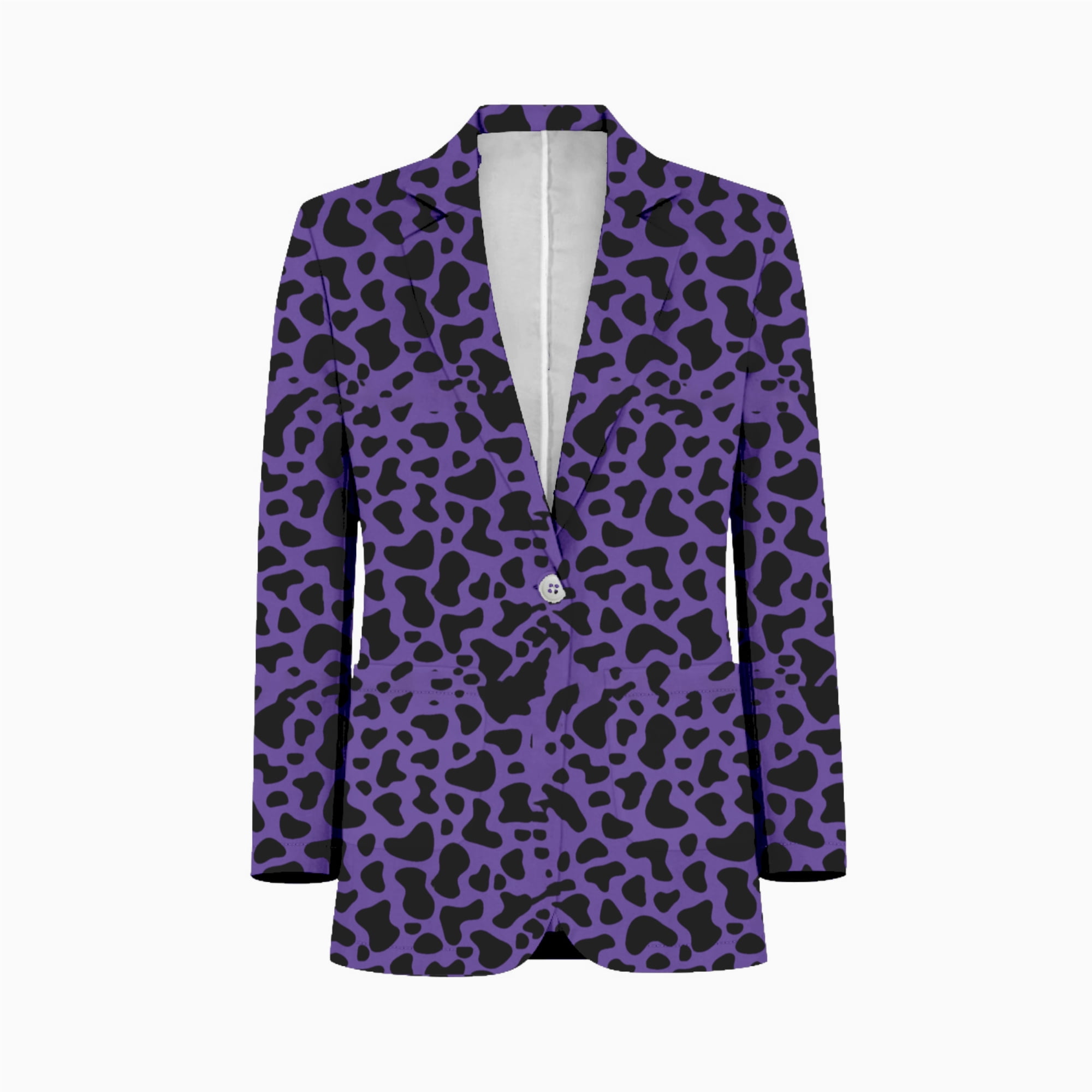 Purple Cow Pattern Mens Suits Shawl Collar Slim Fit Suit Mens Groom ...