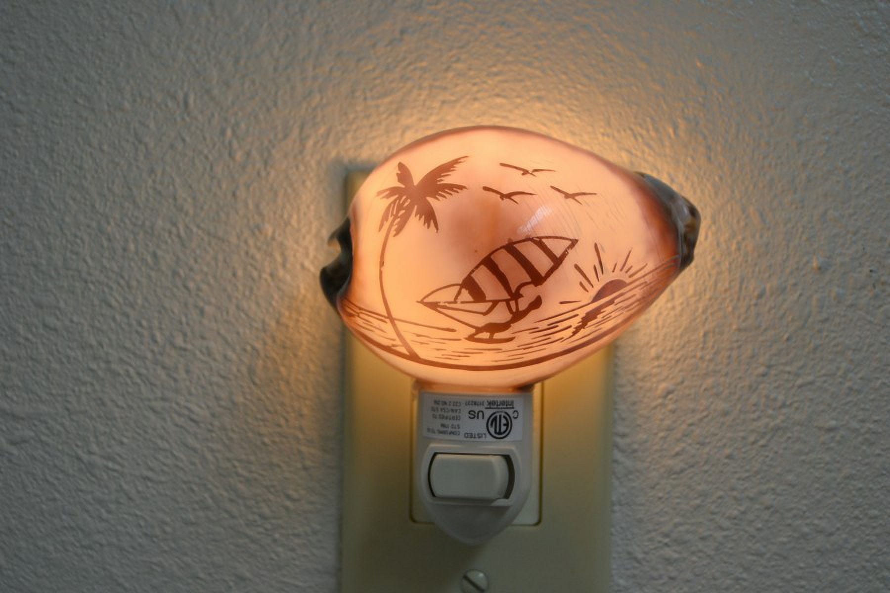 Purple Cowrie Surfer Beach Seashell Nightlight - Walmart.com