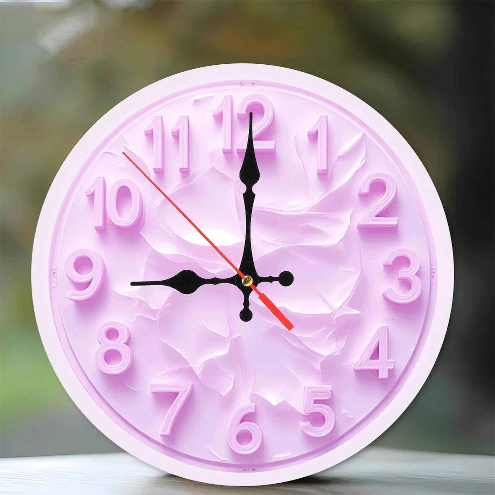 Purple Cream Texture Wall Clock 10-Inch Silent Wooden Wall Clock ...