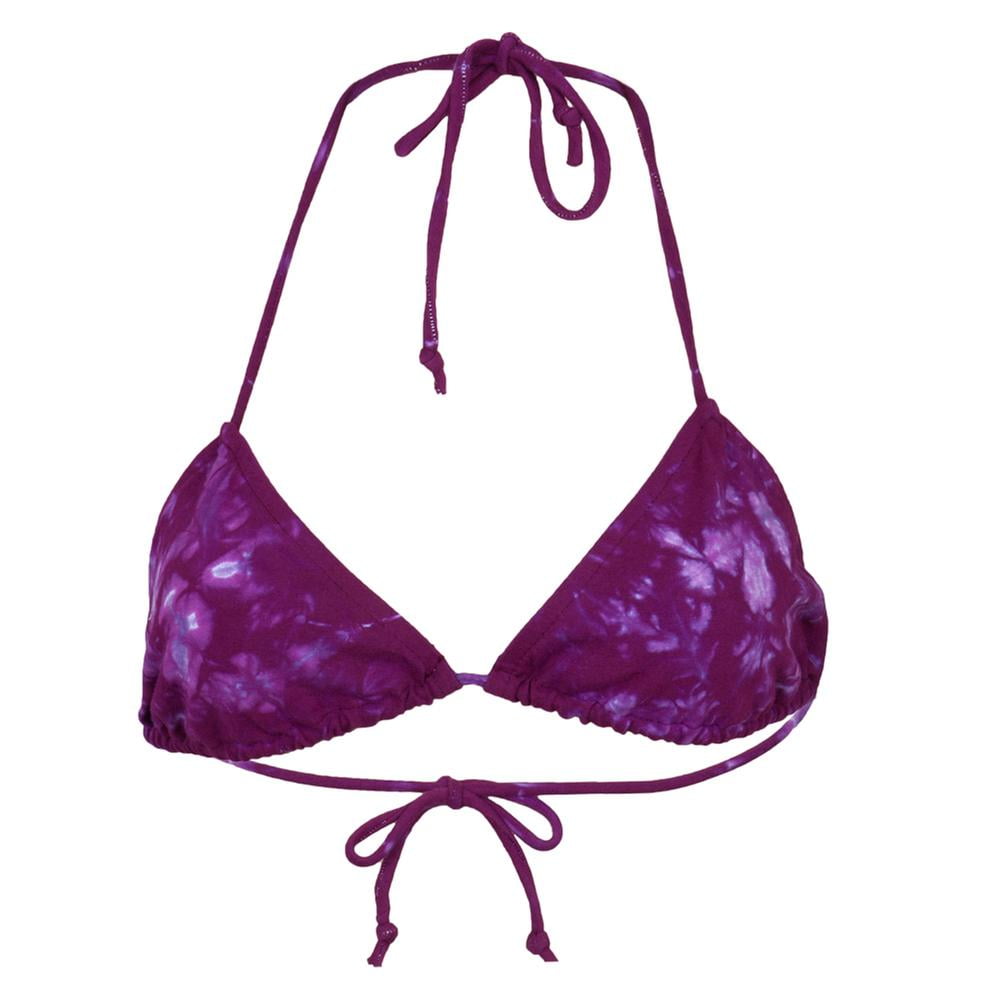 Purple Crinkle Juniors Tie Dye Swim Suit Top - Large - Walmart.com