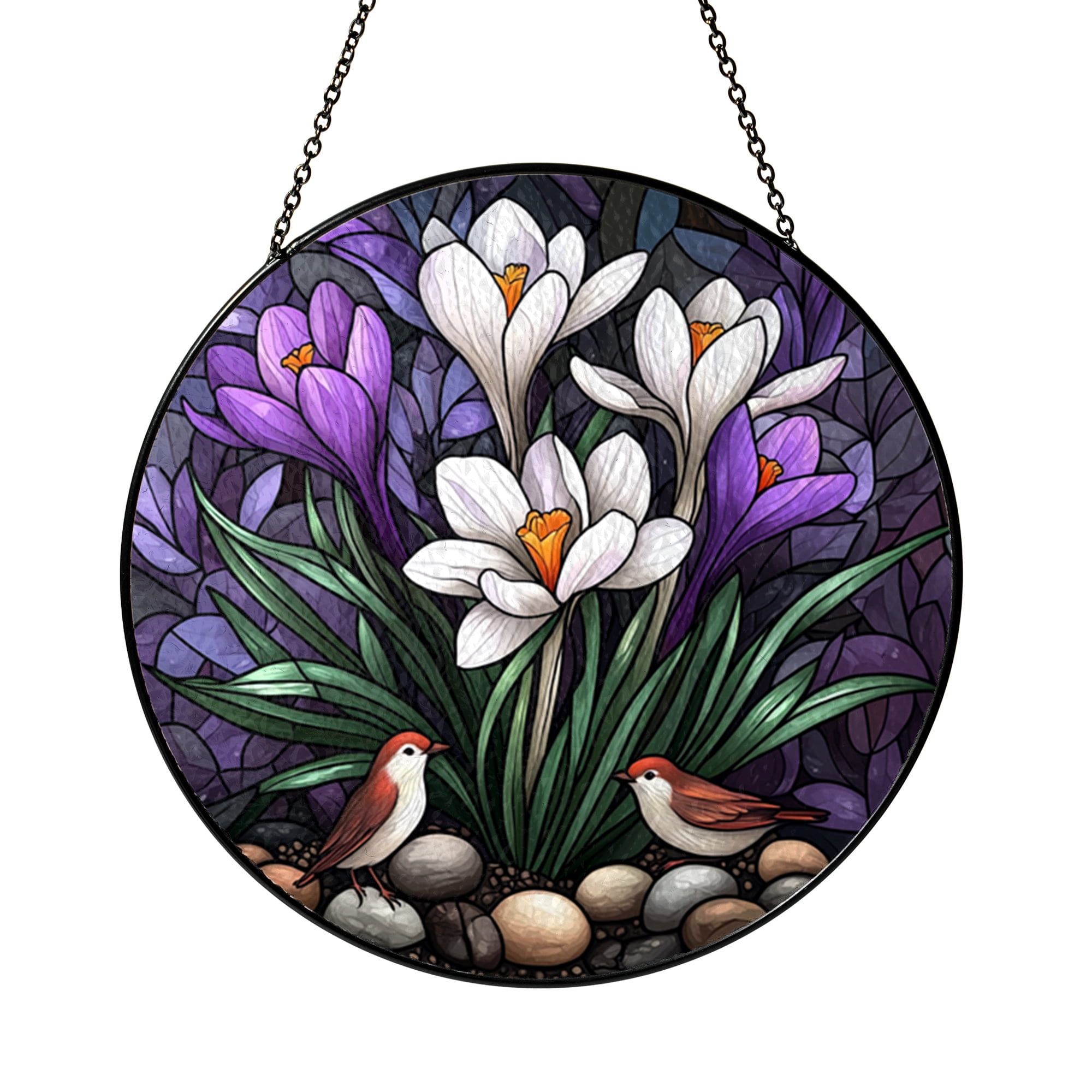Purple Crocus Flower Stained Glass Suncatcher – Spring Window Decor ...