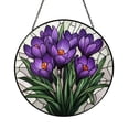 Purple Crocus Stained Glass Suncatcher – Spring Flower Window Decor ...