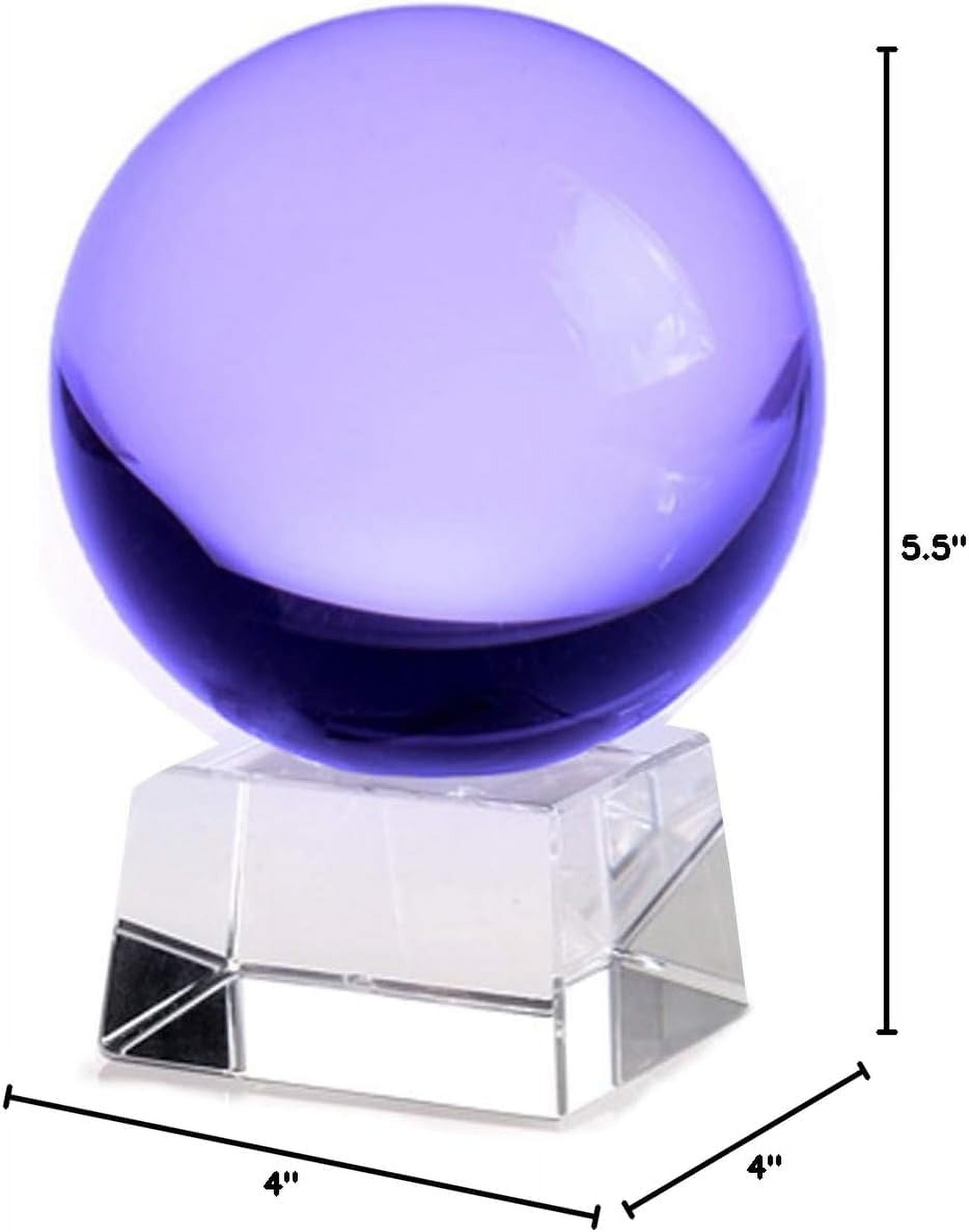 Purple Crystal Ball 110mm (4.2 in.) Including Angled Crystal Stand and ...