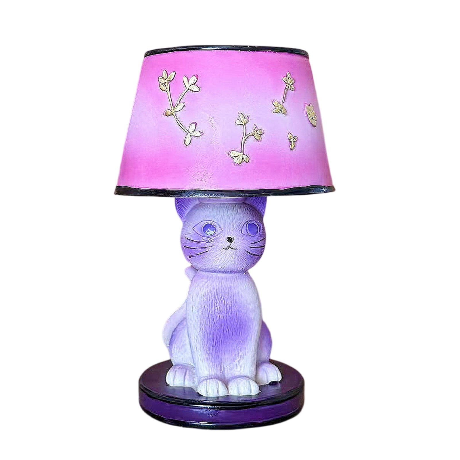 Purple Crystal Cat Resin Art – Amethyst Dream Desk Ornament, Decorative ...