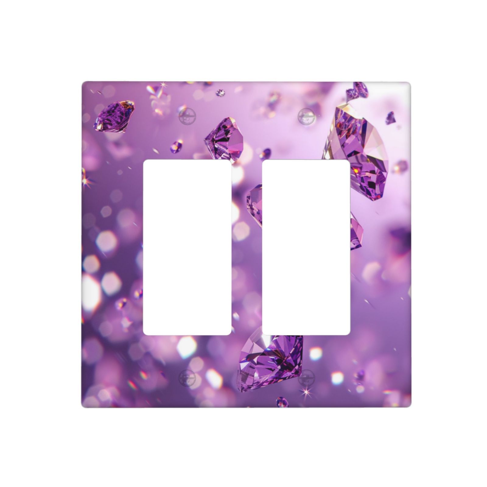 Purple Crystal Fall Switch Cover Decorative Wall Plate / 2-Gang / Mid ...