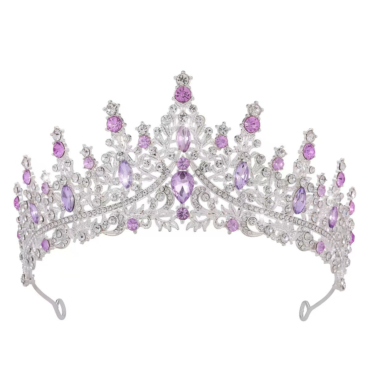 Daofin Purple Crystal Rhinestone Tiaras, Bridal Birthday Princess ...