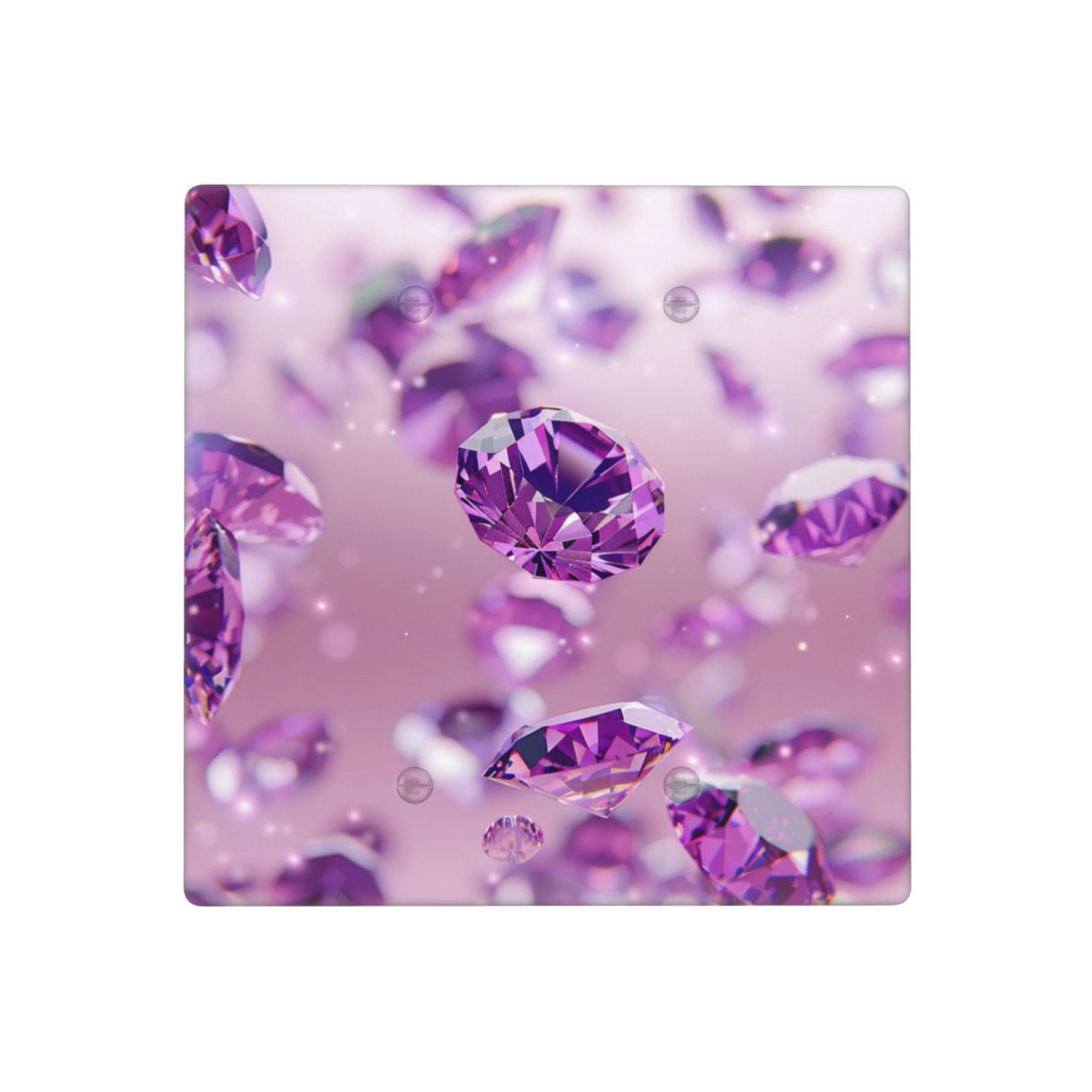 Purple Crystal Switch Cover Decorative Wall Plate / 2-Gang Blank ...