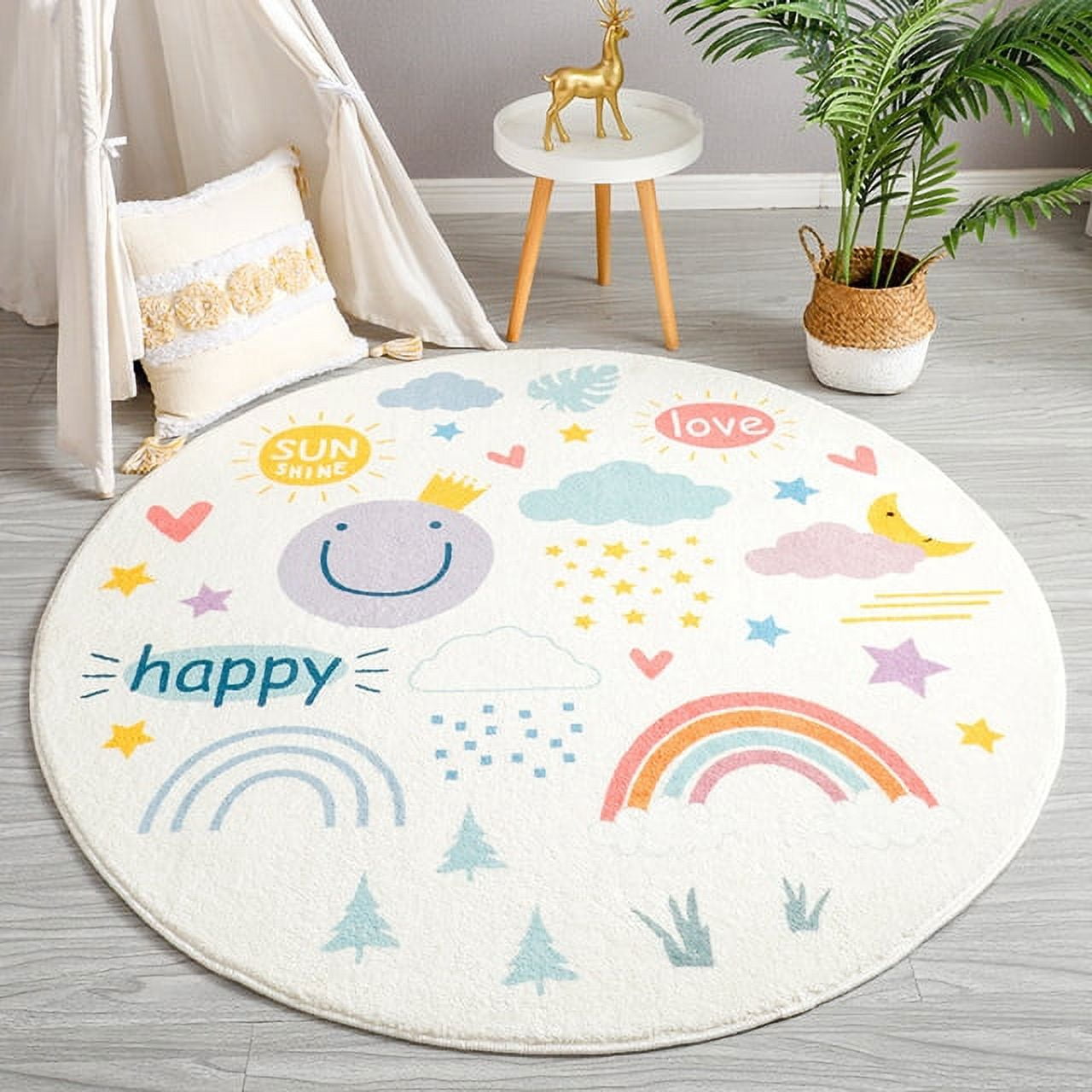 Purple Cute Fluffy Carpet For Living Room Colourful Dot Plush Bedroom ...