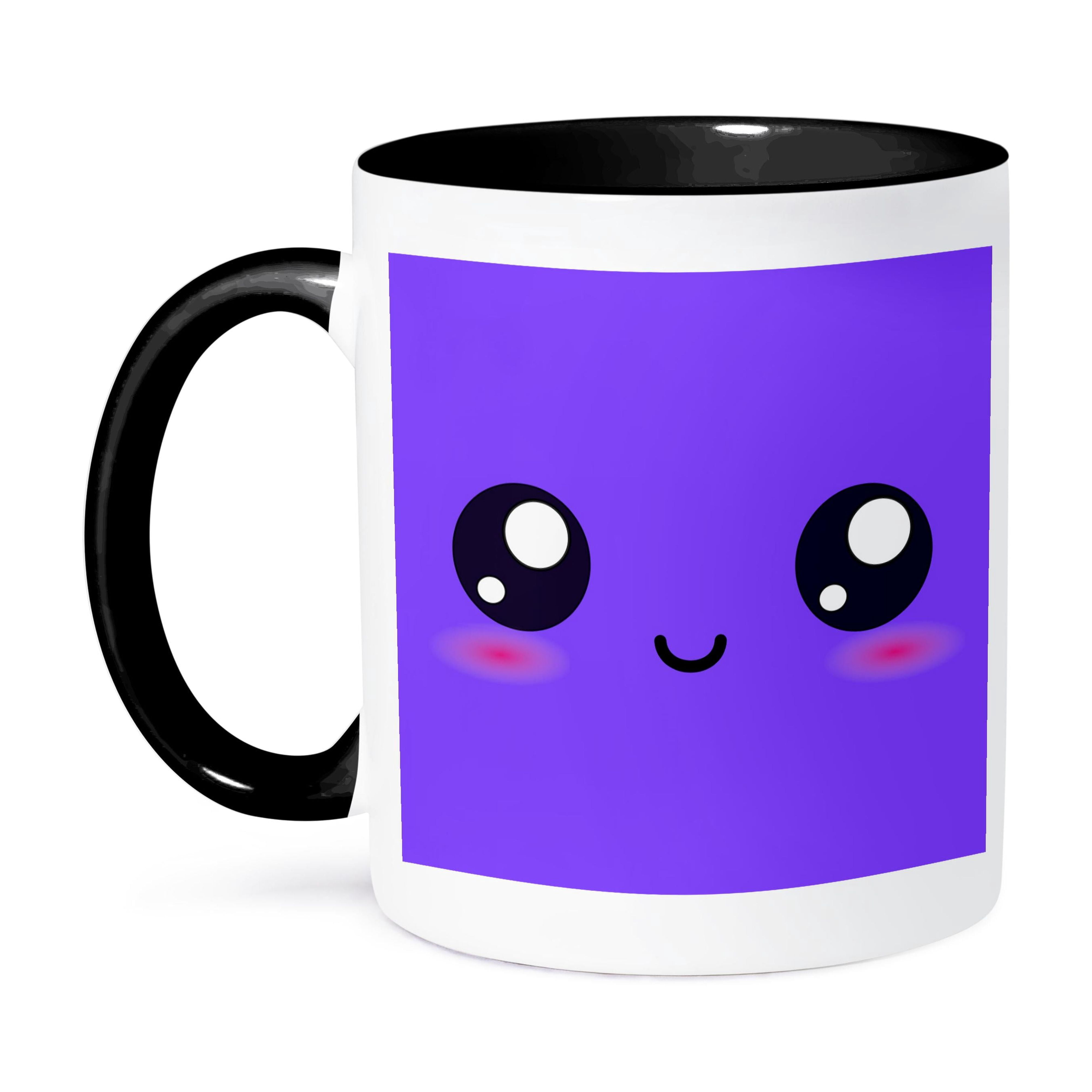 3dRose, Purple Cute smiling Square - Adorable and Kawaii Cartoony ...