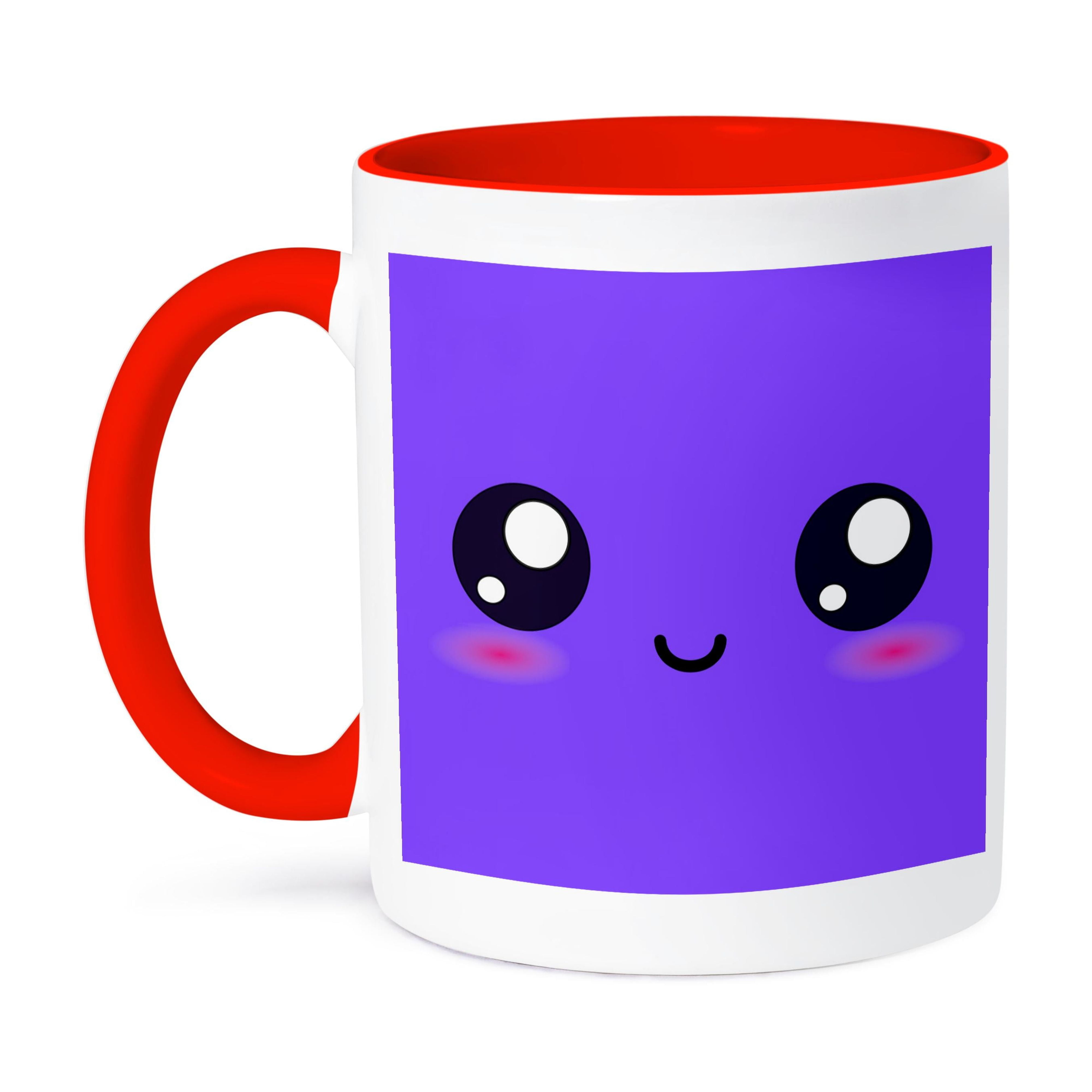 3dRose, Purple Cute smiling Square - Adorable and Kawaii Cartoony ...