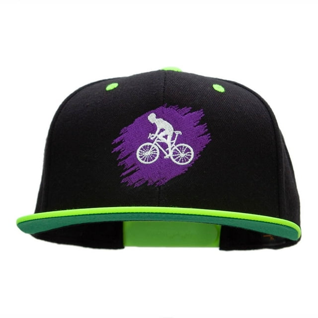 Purple Cyclist Embroidered Wool Blend Classic Snapback - Black Neon ...