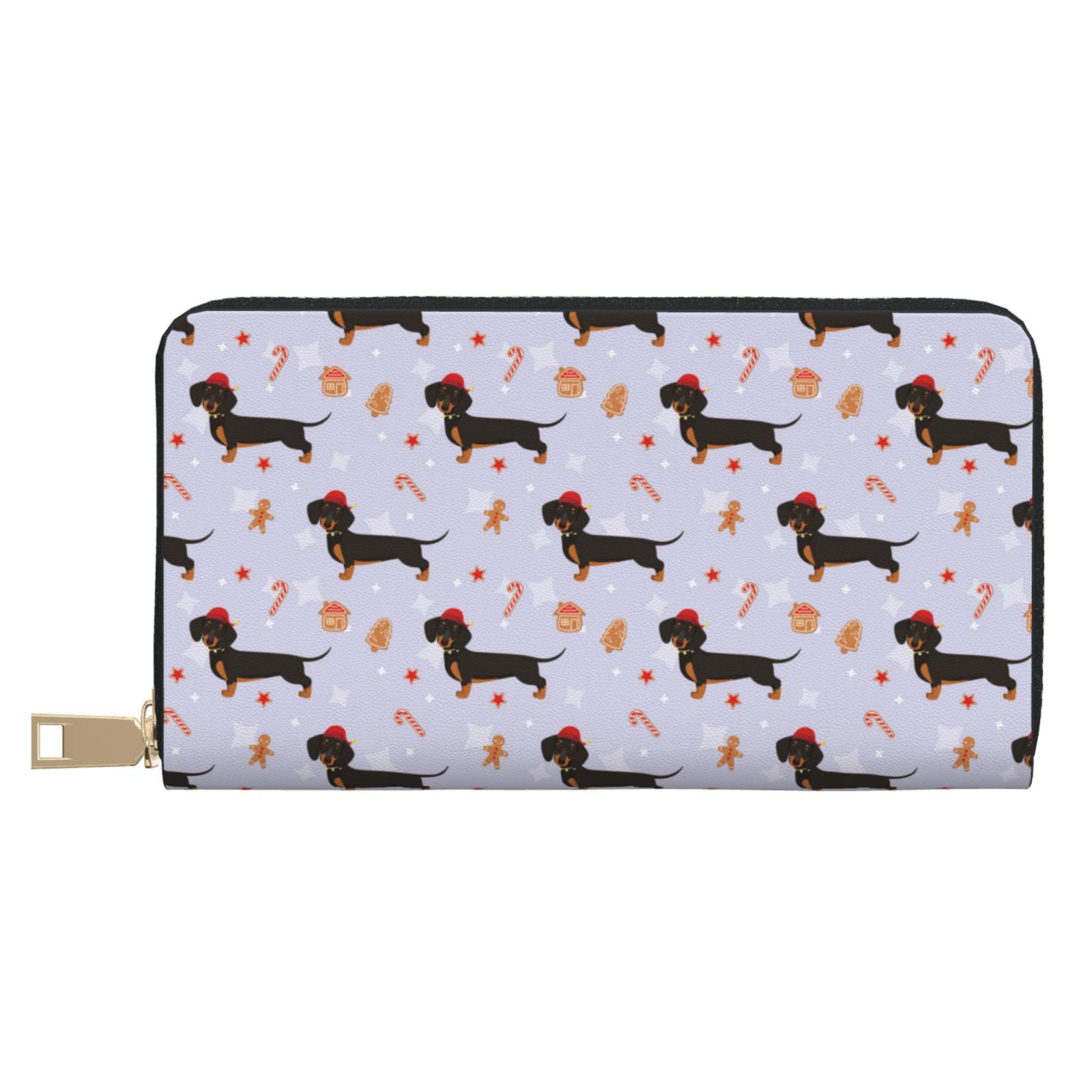 Purple Dachshund Dog Puppy Candy Wallet Women, Leather Bifold Multi ...