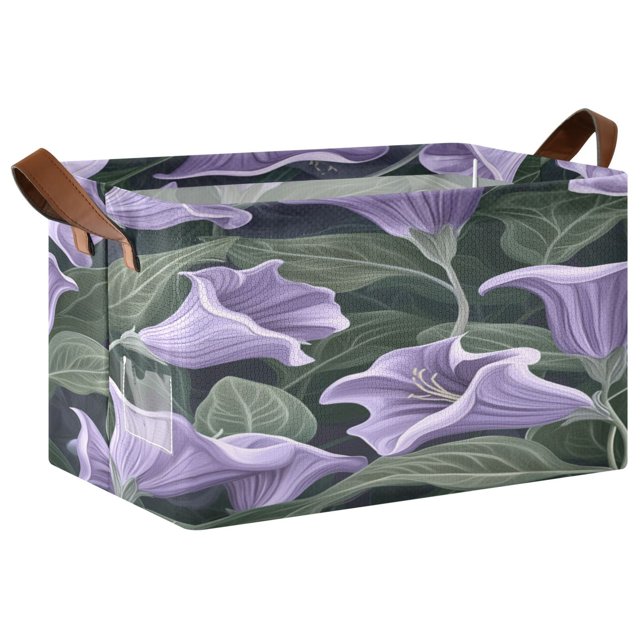 Purple Datura Stramonium Storage Basket Soccer Plaid Fabric Hoard Box ...