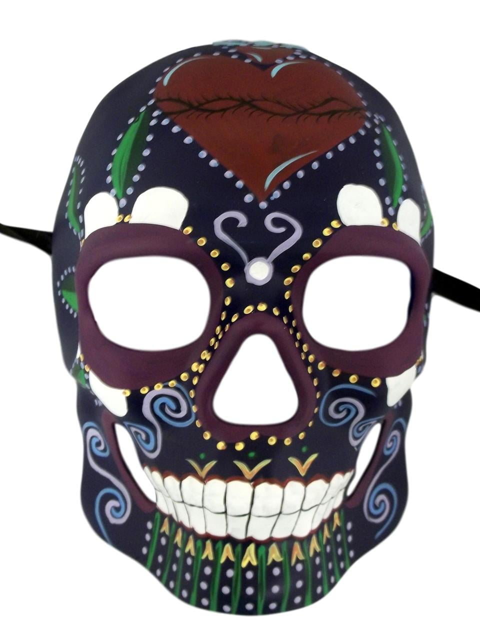 Purple Day of the Dead Halloween Skull Masquerade Mask - Walmart.com