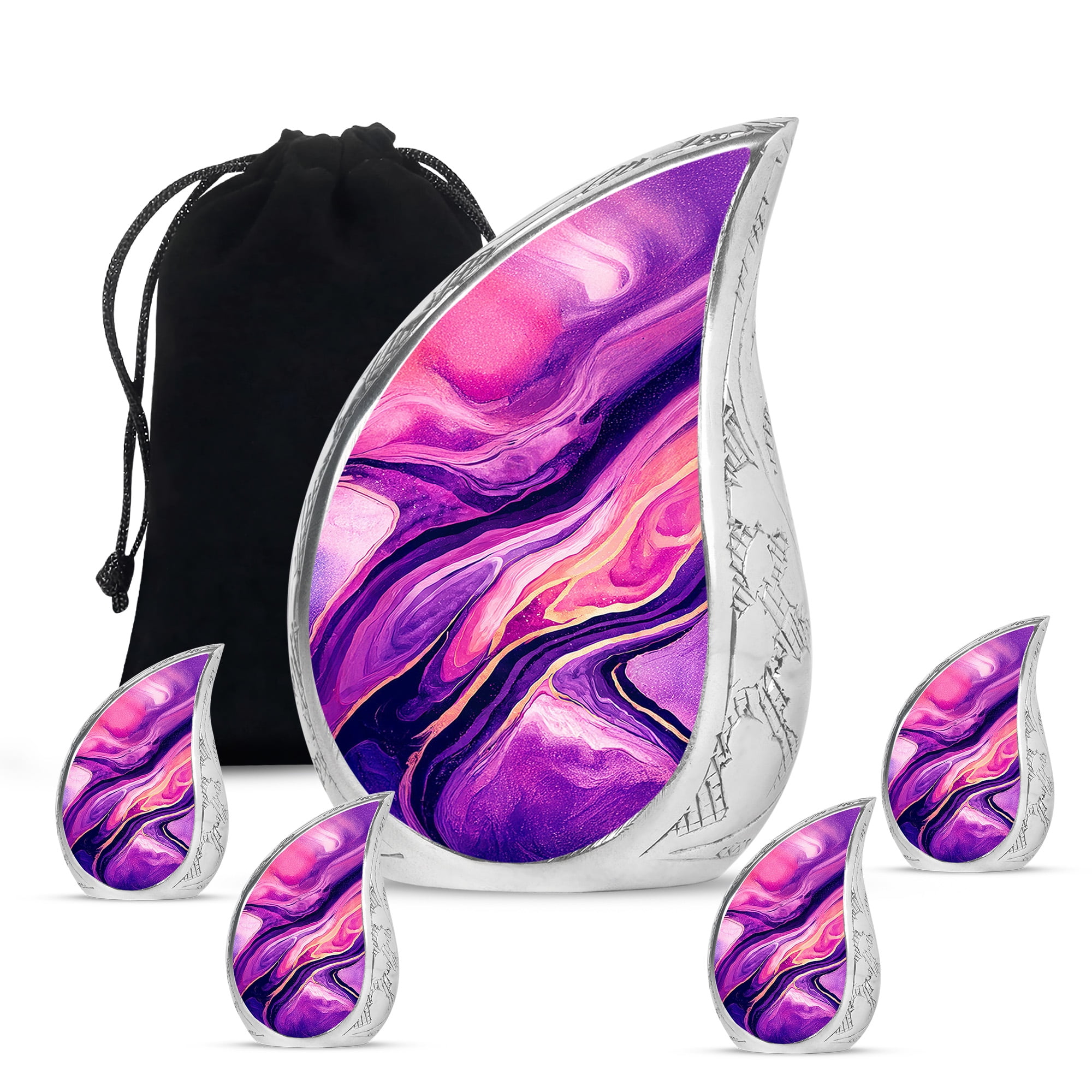 Purple Design Pattern Small Urns For Human Ashes Adult Mom - Large ...