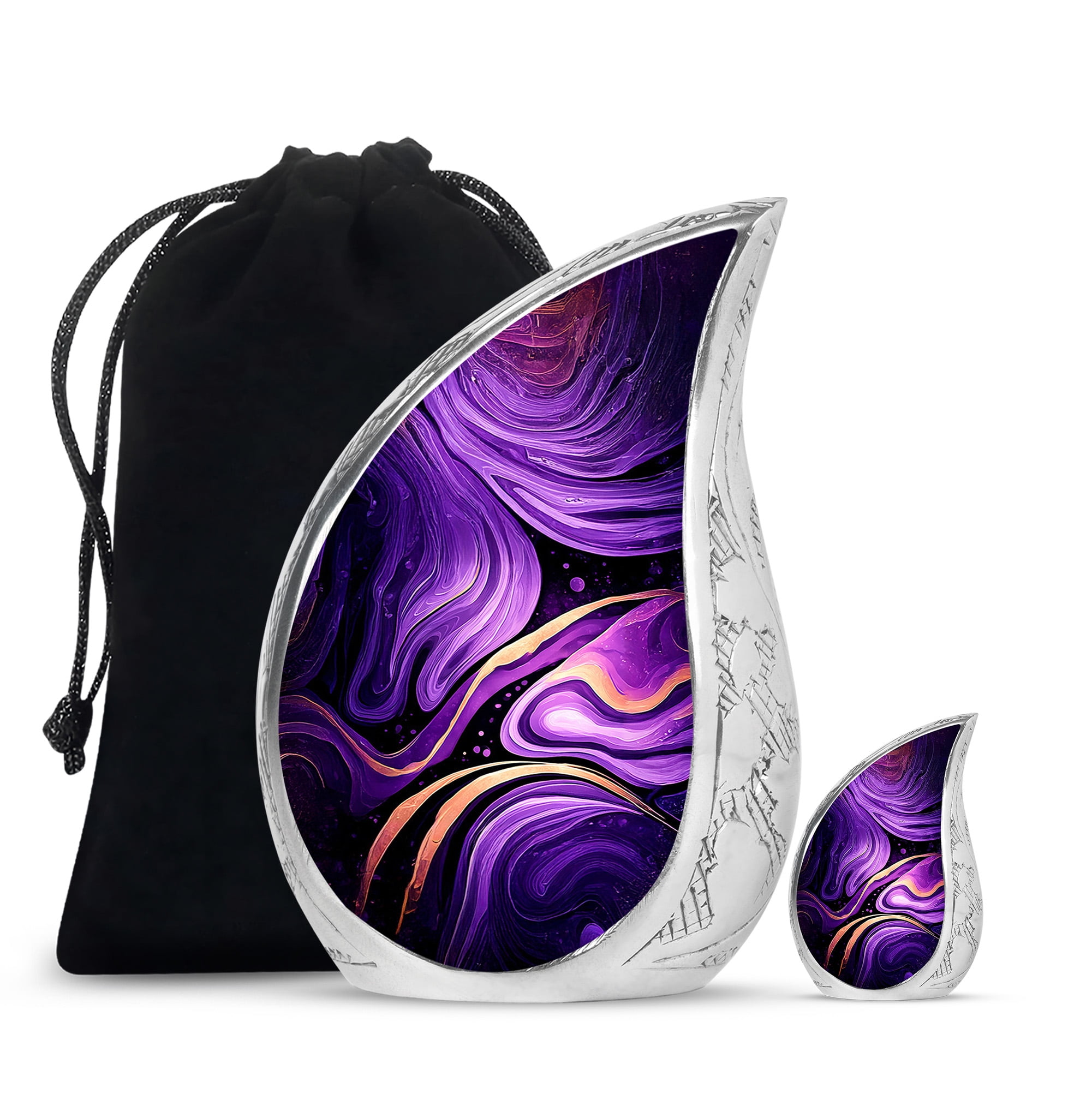 Purple Design Pattern Urns For Human Ashes Adult Mom And Dad - Mini ...