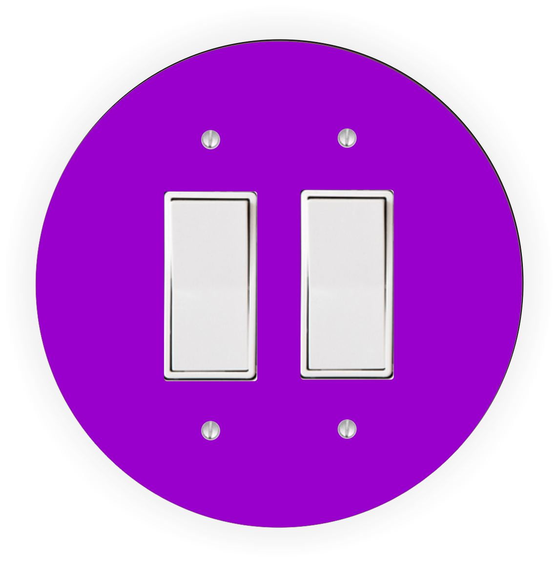 Purple Design - Round Light Switch Plate Cover - Double Rocker ...