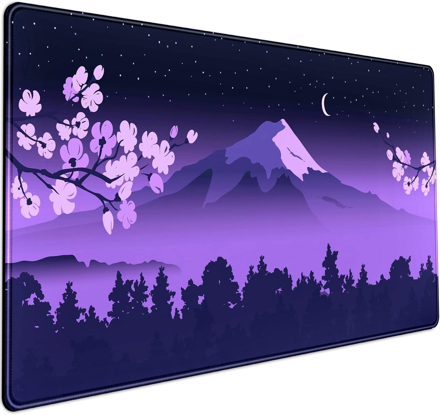 Purple Desk Mat Japanese Desk Pad Cute Fuji Mountain Gaming Mousepad ...
