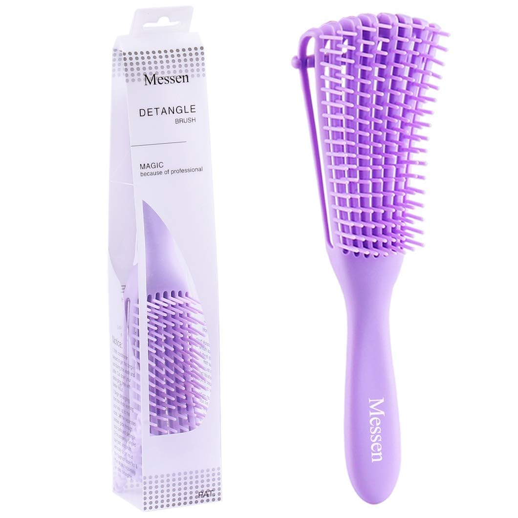 Purple Detangling Brush for Natural Black Hair Detangler for Afro ...