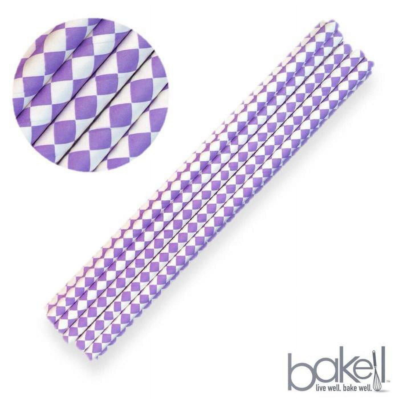 Bakell - Purple Diamond Paper Straws (24 PC) for Cake Pops, Party ...