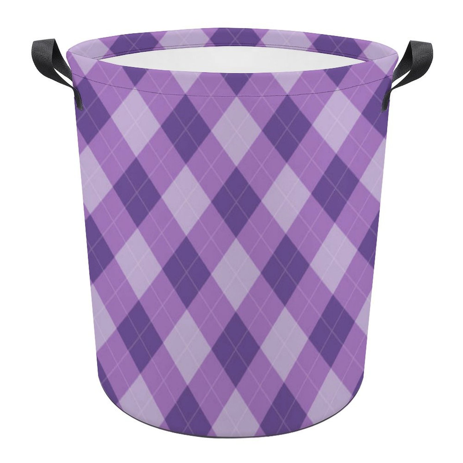 Purple Diamond Grid Color Laundry Basket Storage Basket Controller ...