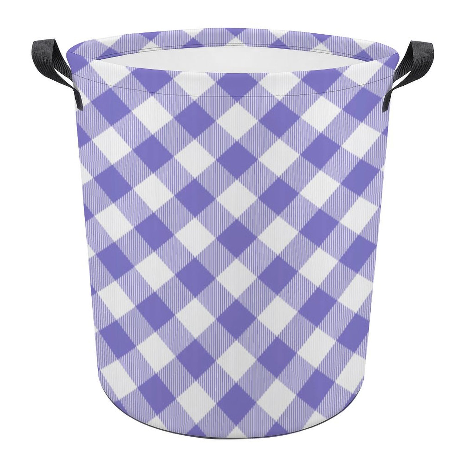 Purple Diamond Grid Color Print Foldable Laundry Basket for Clothes ...