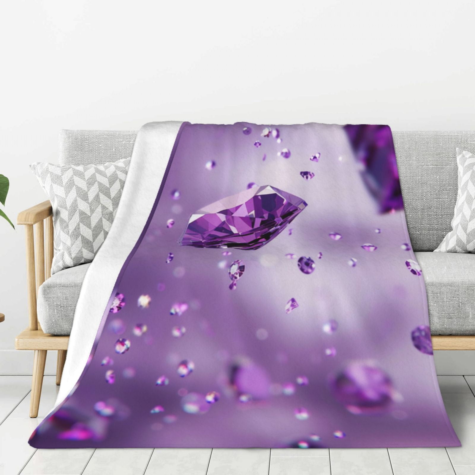 Purple Diamonds Lightweight Plush Fuzzy Cozy Soft Blankets 60"X50" - Walmart.com